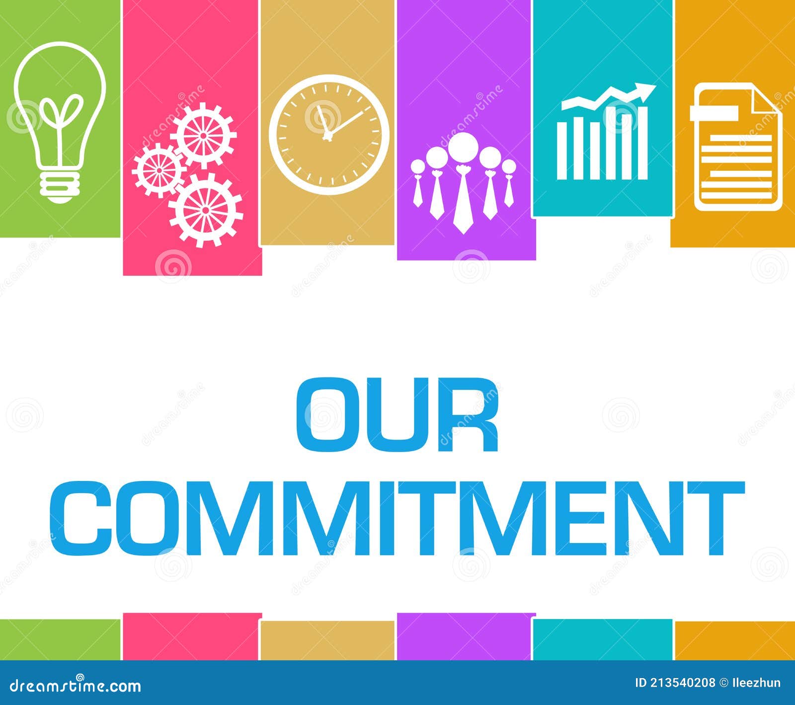 Our Commitment Colorful Stripes Symbols Stock Illustration ...