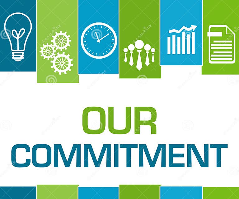 Our Commitment Green Blue Stripes Symbols Stock Illustration ...