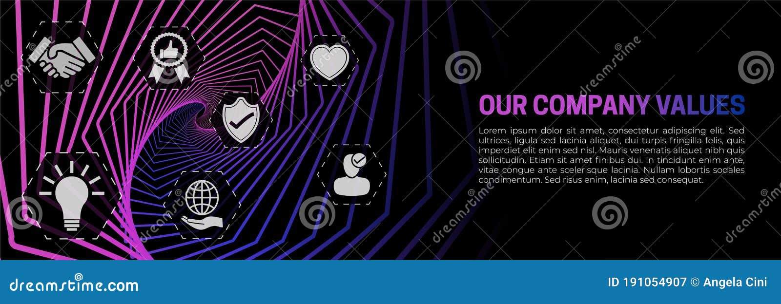 Our Company Values Abstract Modern Banner Background Vector Stock ...