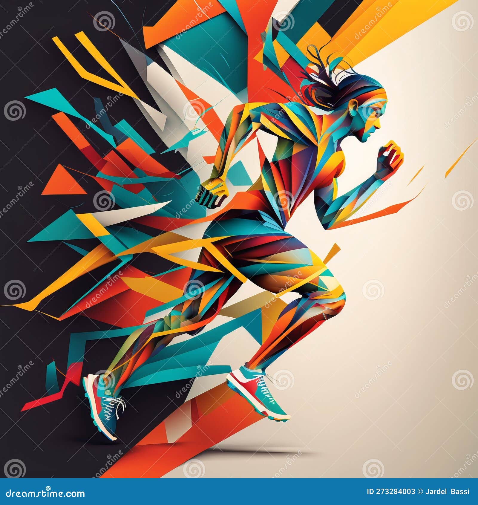 Running: a Dynamic and Energetic Concept Image Stock Illustration ...