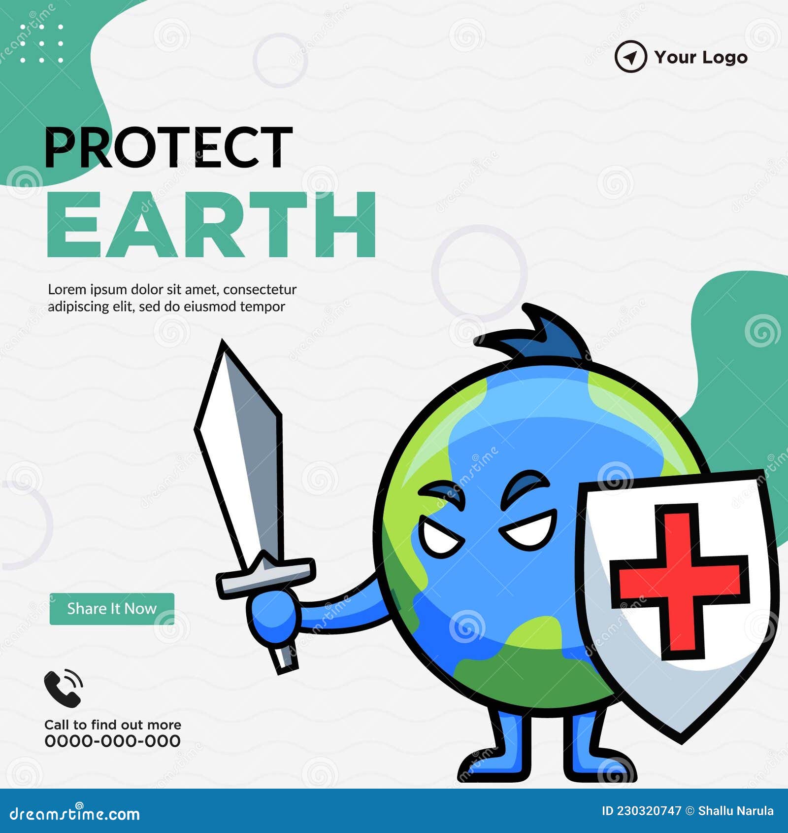 Banner Design of Protect Earth Stock Vector - Illustration of cartoon ...