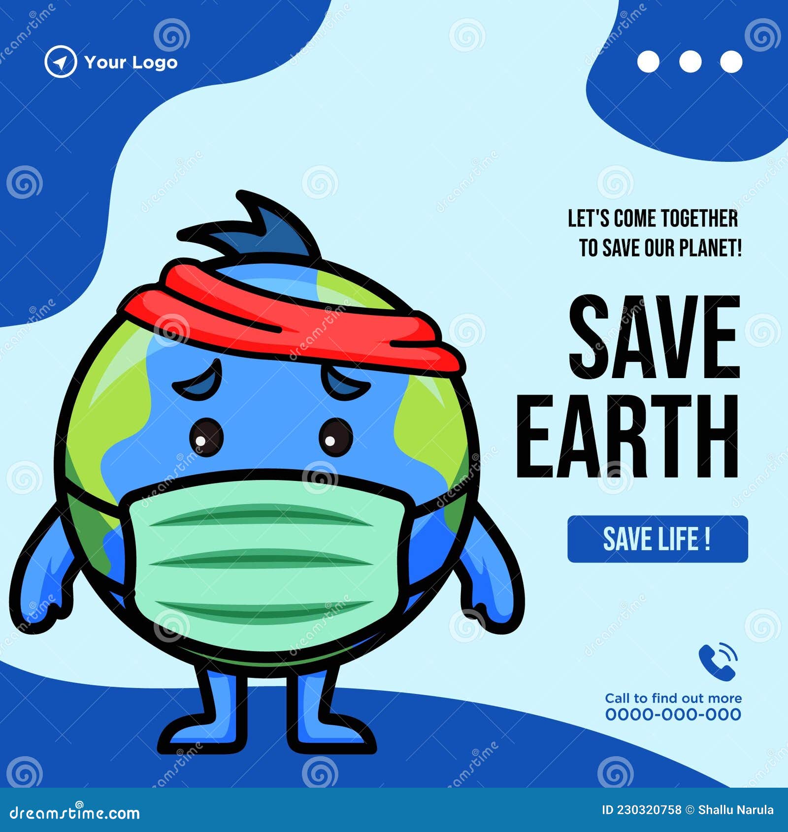 Banner Design of Save Earth Save Life Stock Vector - Illustration of ...