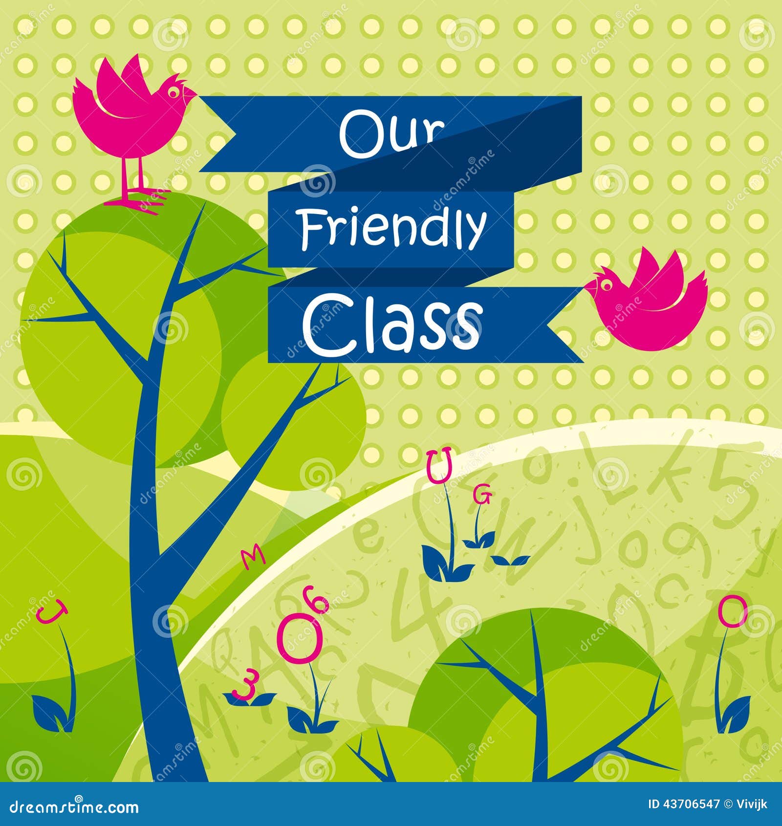 Our Friendly Class Background Stock Vector - Illustration of funny ...