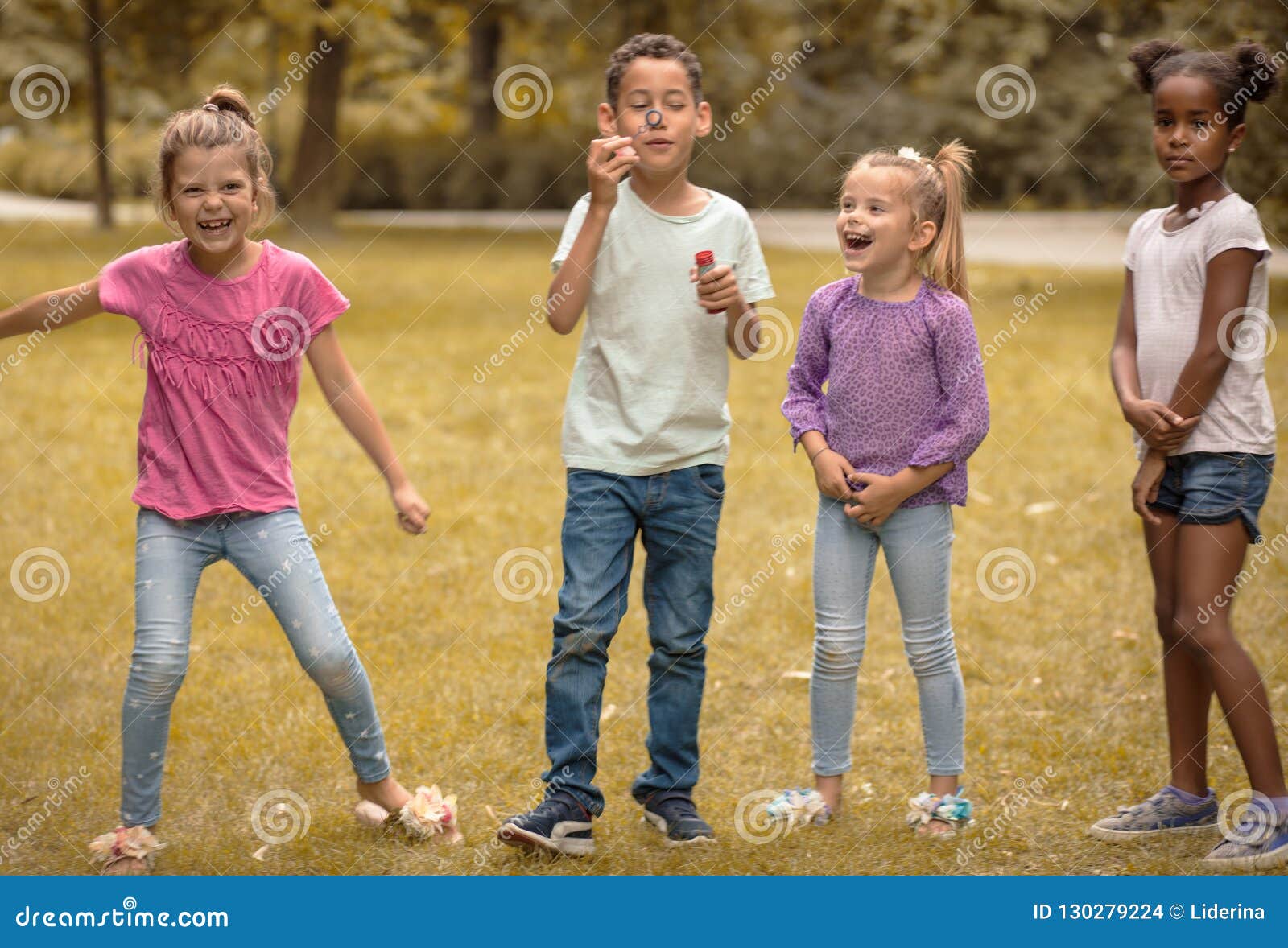 Our Fun is always in Nature. Stock Photo - Image of park, childhood ...