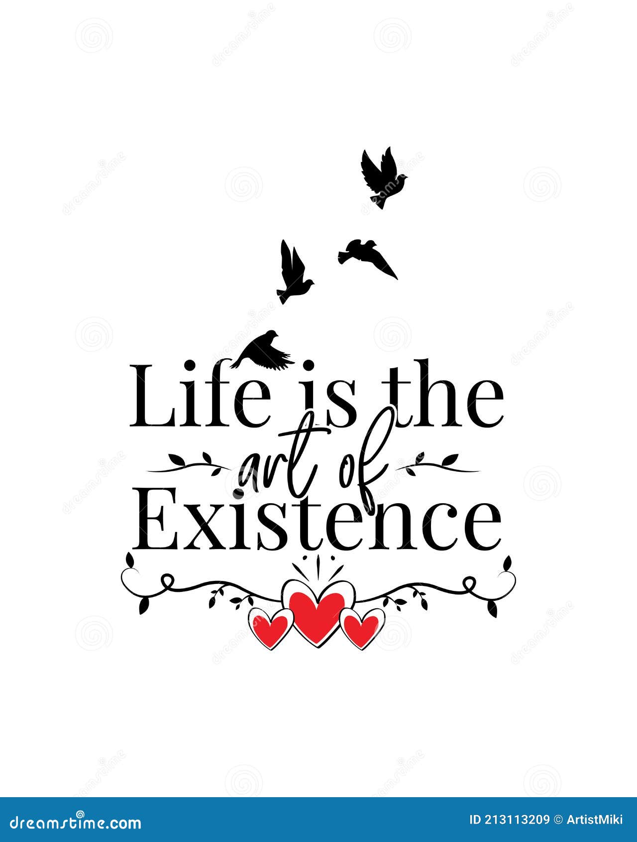 Life is the Art of Existence, Vector Stock Vector - Illustration of ...