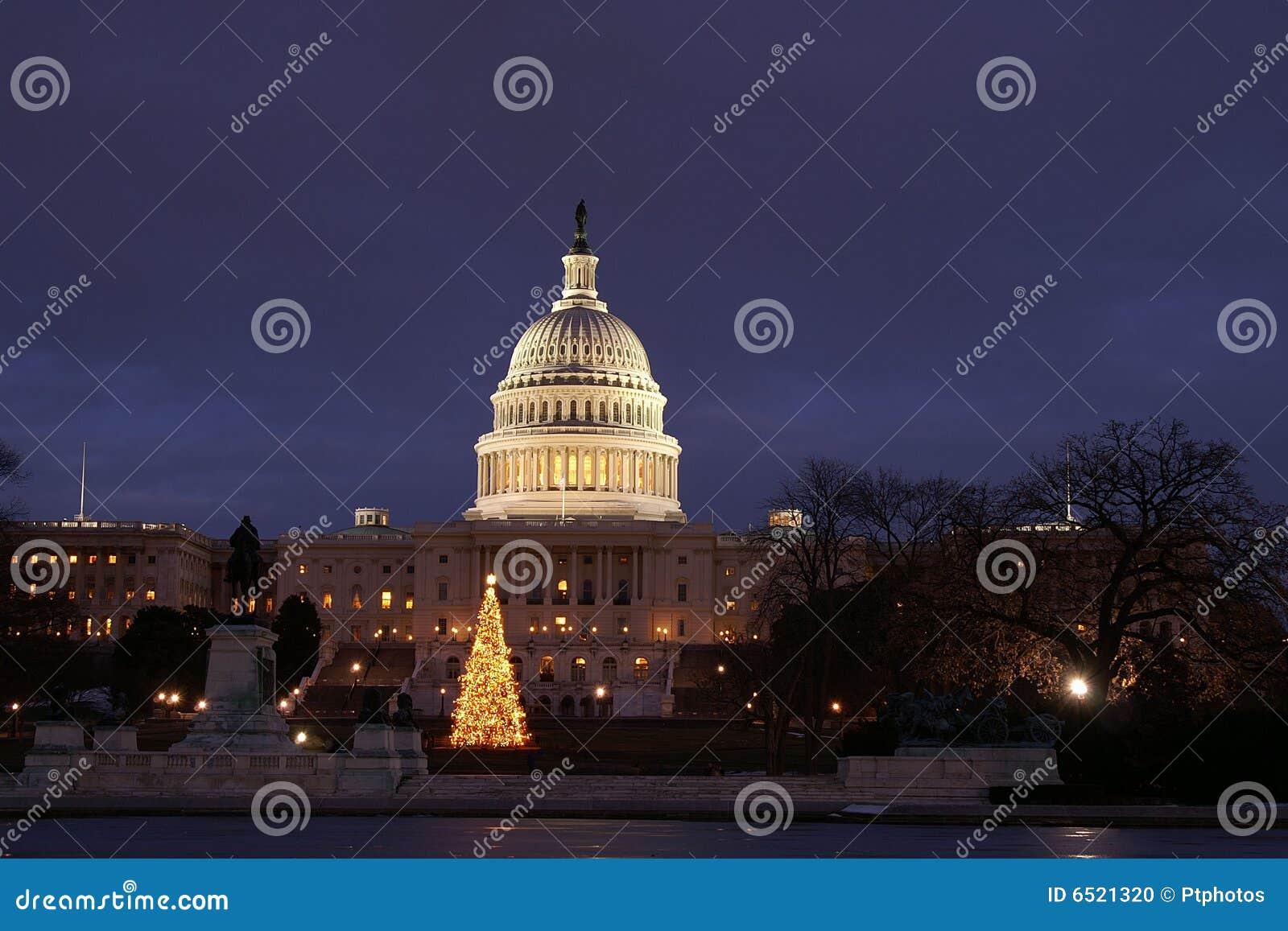 Our Nation S Capitol at Christmas Stock Photo - Image of landmark, dark ...