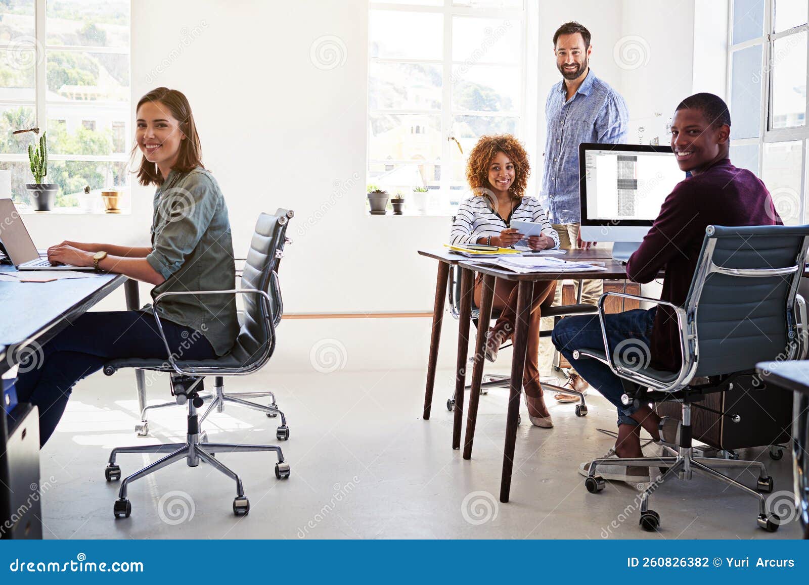 Our Office Layout Improves Productivity. Portrait of a Team of ...
