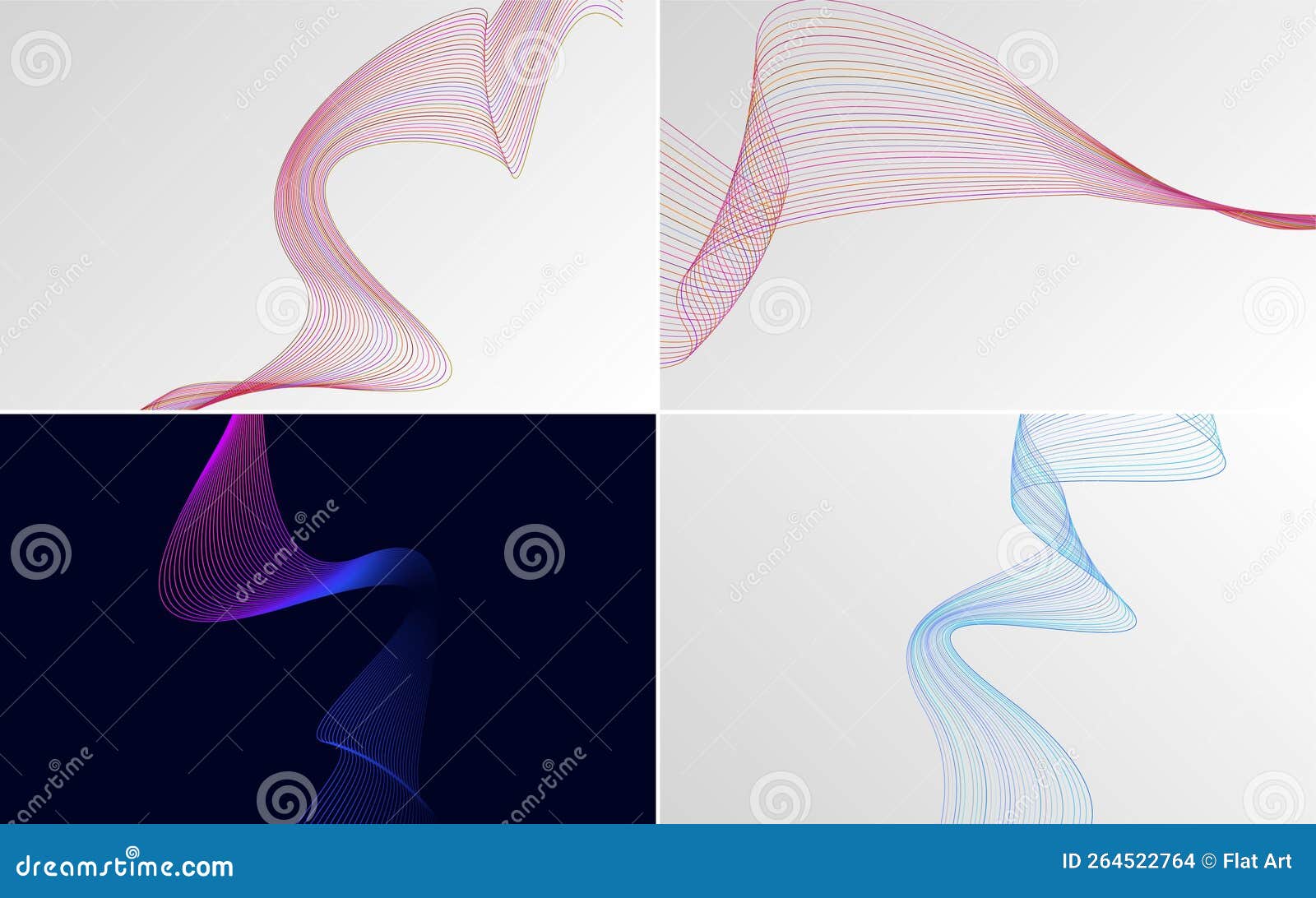 Our Pack of 4 Vector Backgrounds Includes Abstract Waving Lines Stock ...