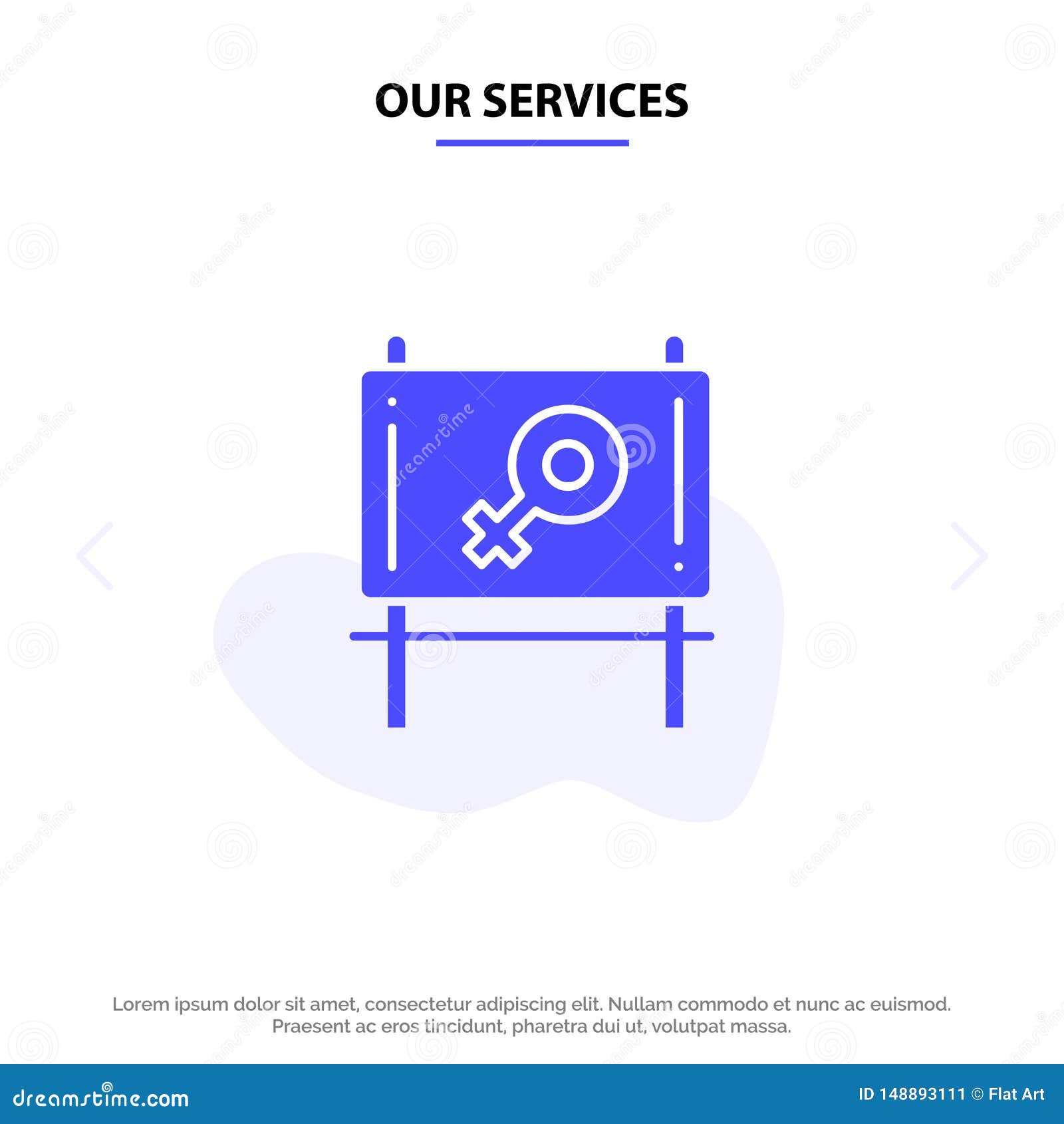 Our Services Board, Ad, Message Solid Glyph Icon Web Card Template ...