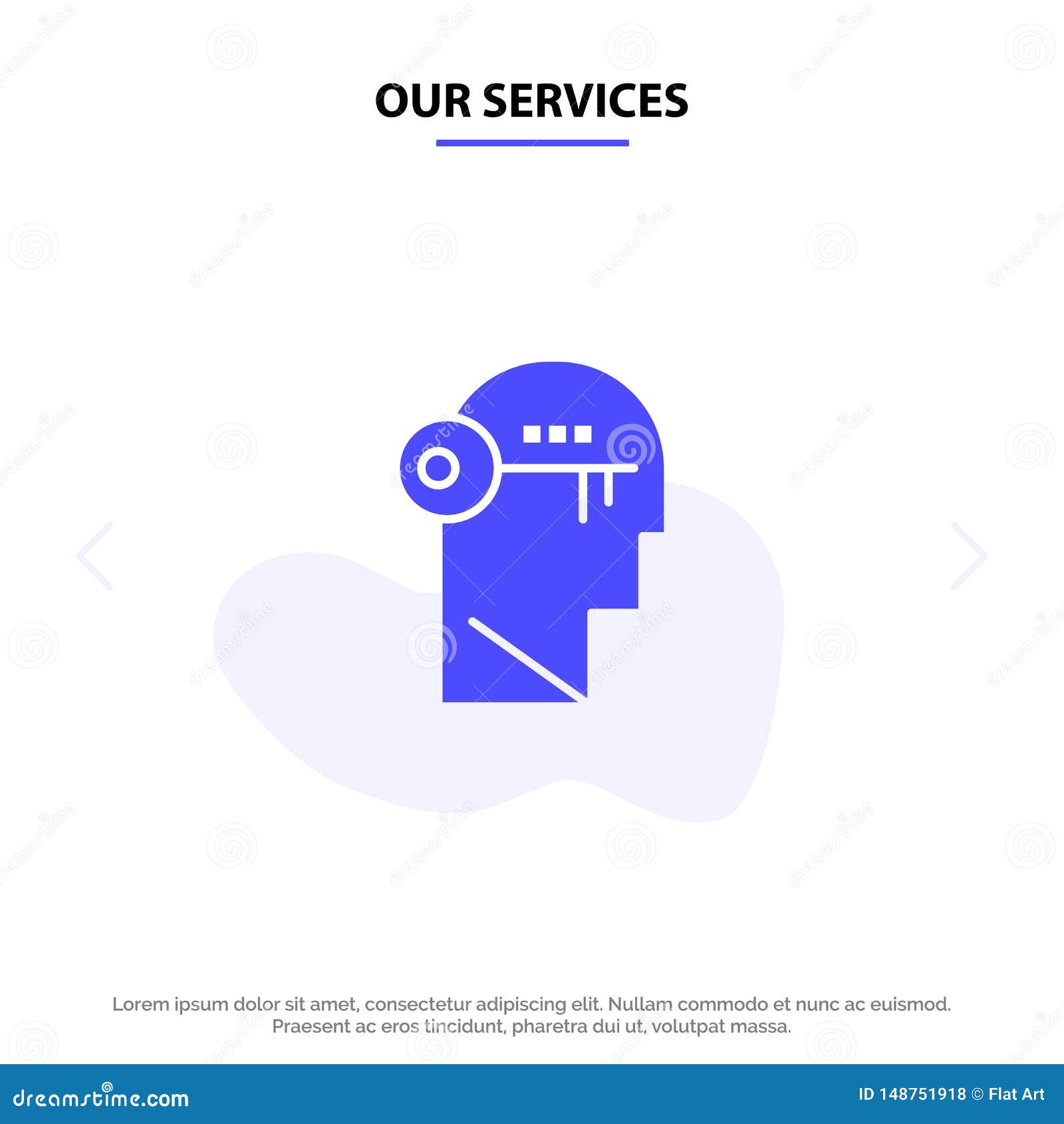 Our Services Brain, Key, Lock, Mind, Unlock Solid Glyph Icon Web Card ...