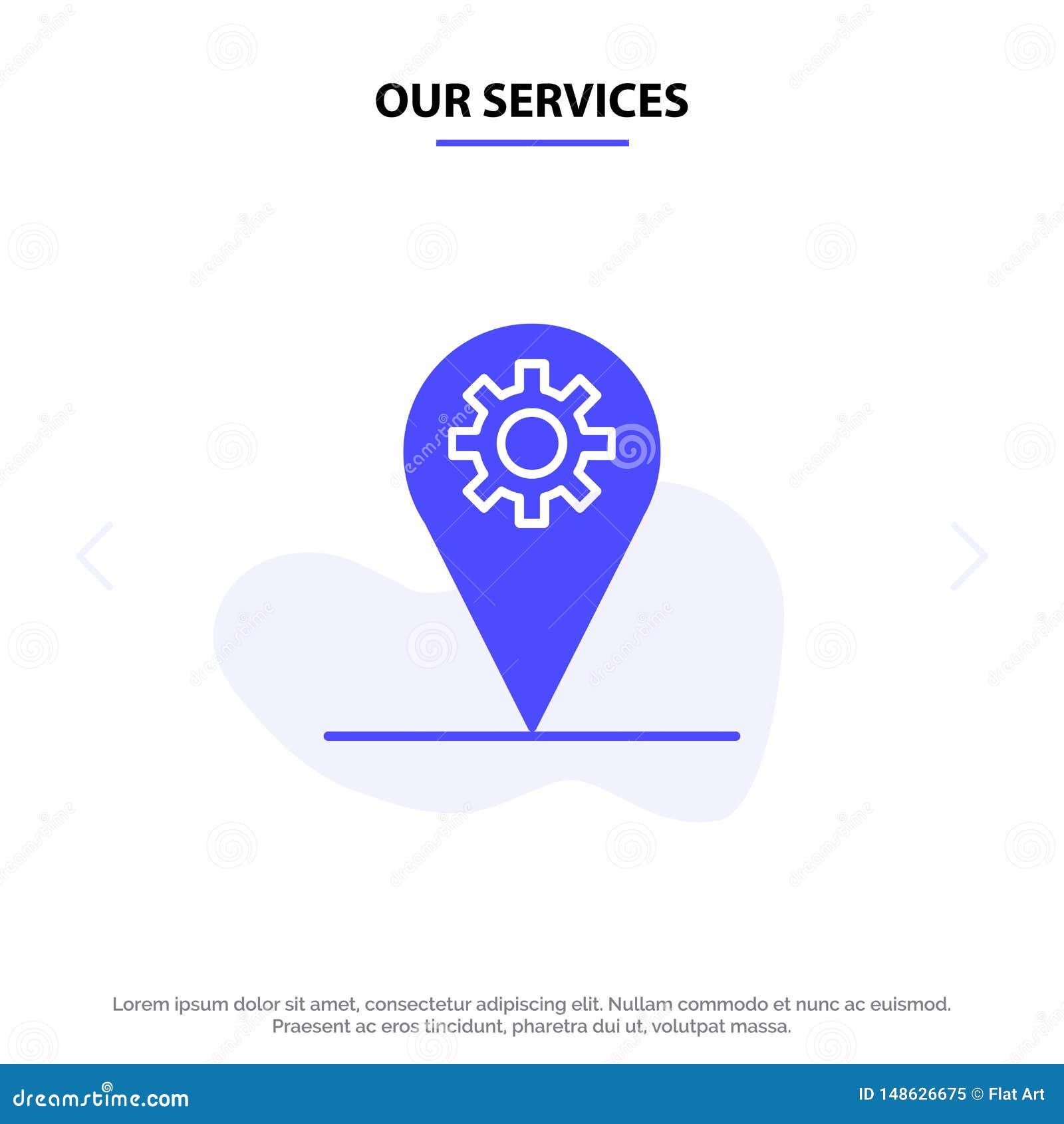 Our Services Business, Location, Map, Gear Solid Glyph Icon Web Card ...
