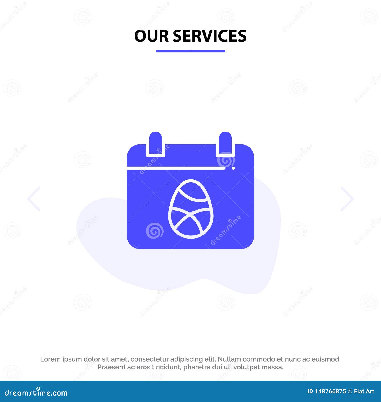 Our Services Calendar, Egg, Easter, Day Solid Glyph Icon Web Card ...