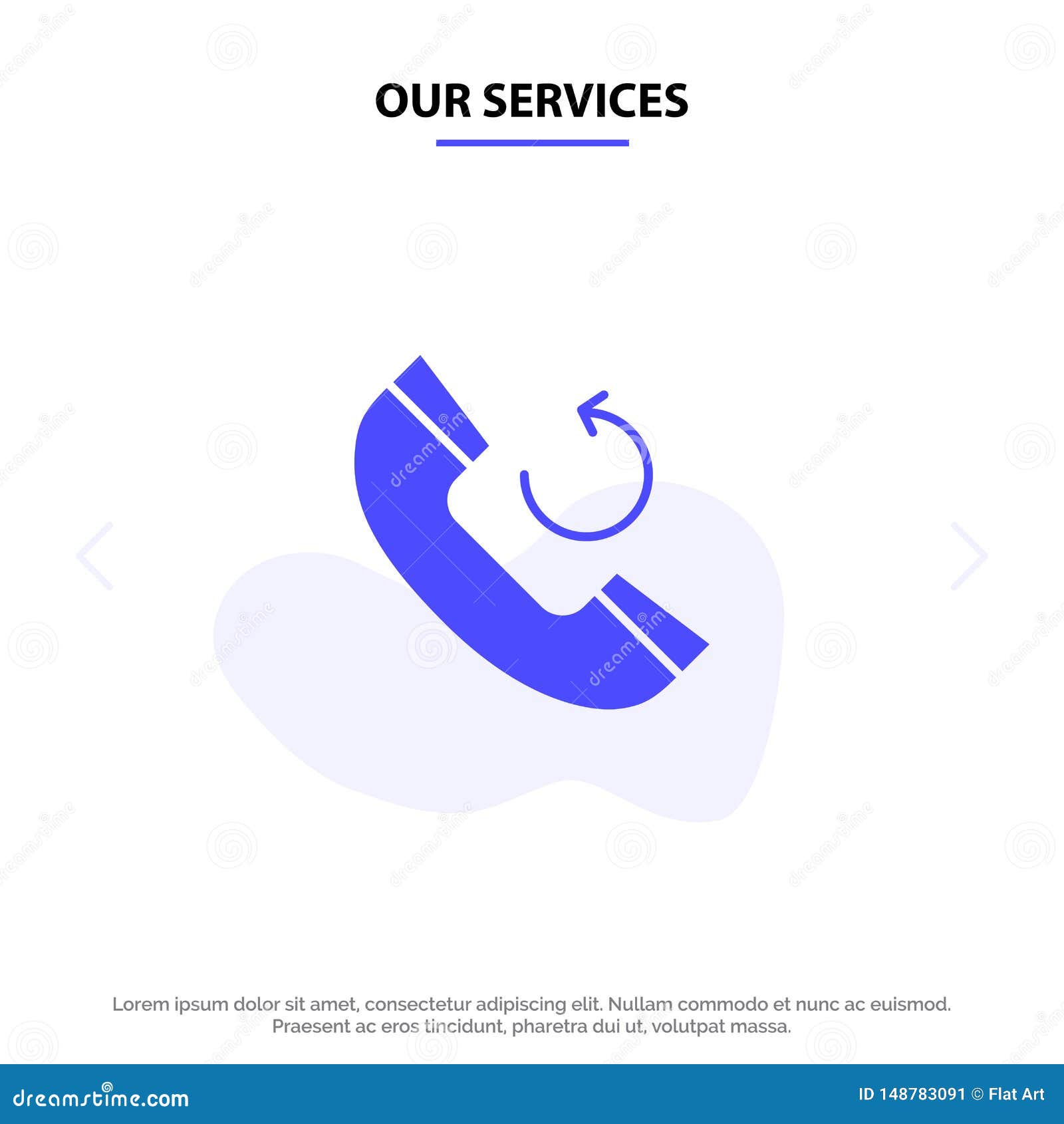 Our Services Call, Phone, Callback Solid Glyph Icon Web Card Template ...