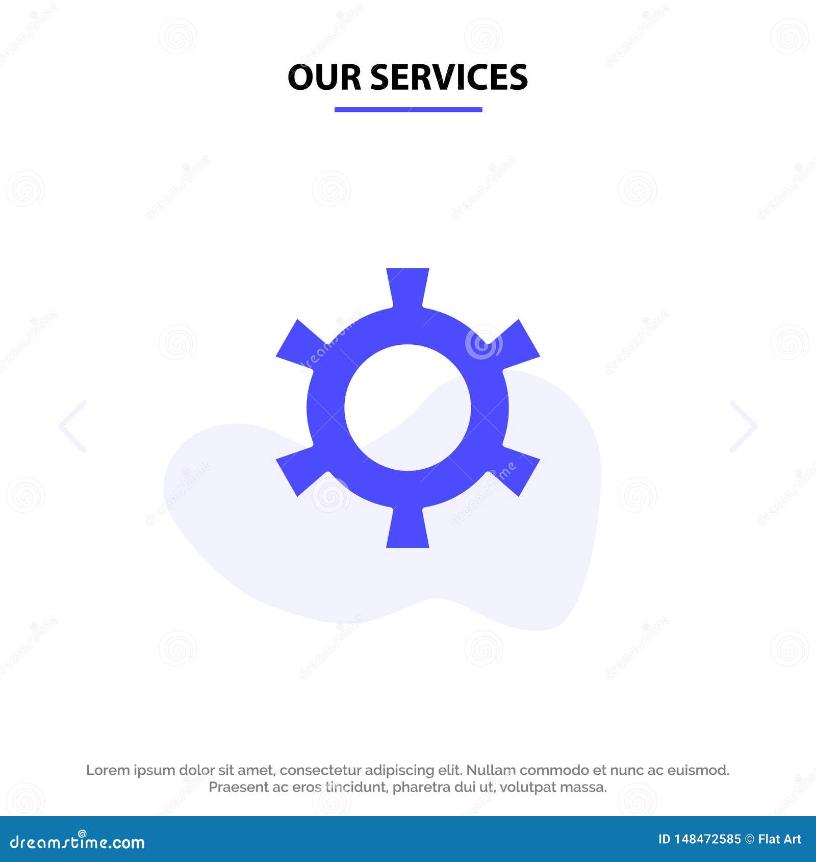Our Services Cog, Gear, Setting Solid Glyph Icon Web Card Template ...