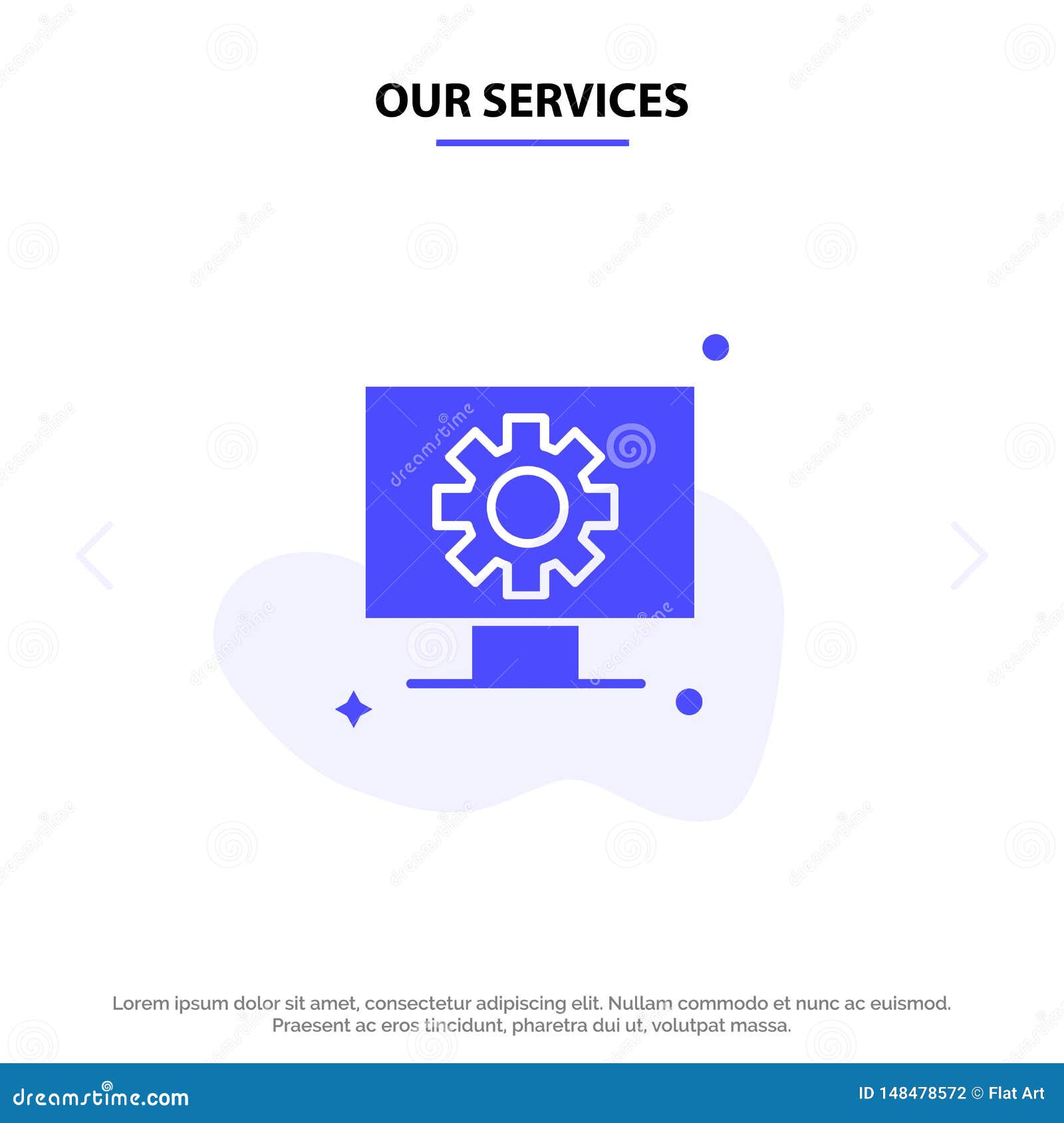 Our Services Computer, Hardware, Setting, Gear Solid Glyph Icon Web Card Template Stock Vector ...