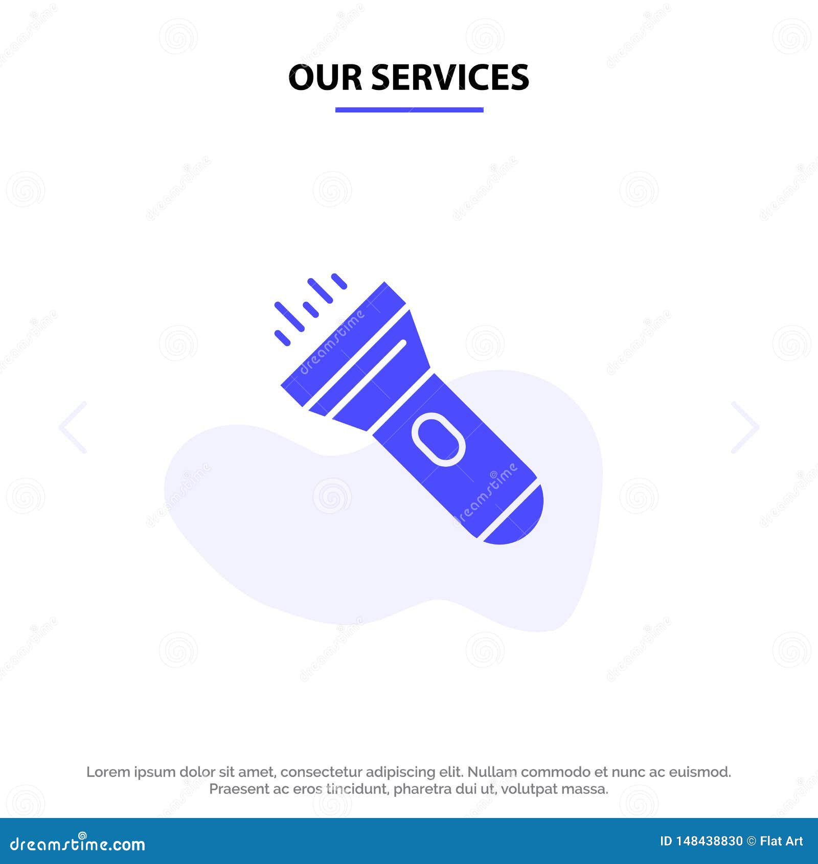 Our Services Flashlight, Light, Torch, Flash Solid Glyph Icon Web Card ...