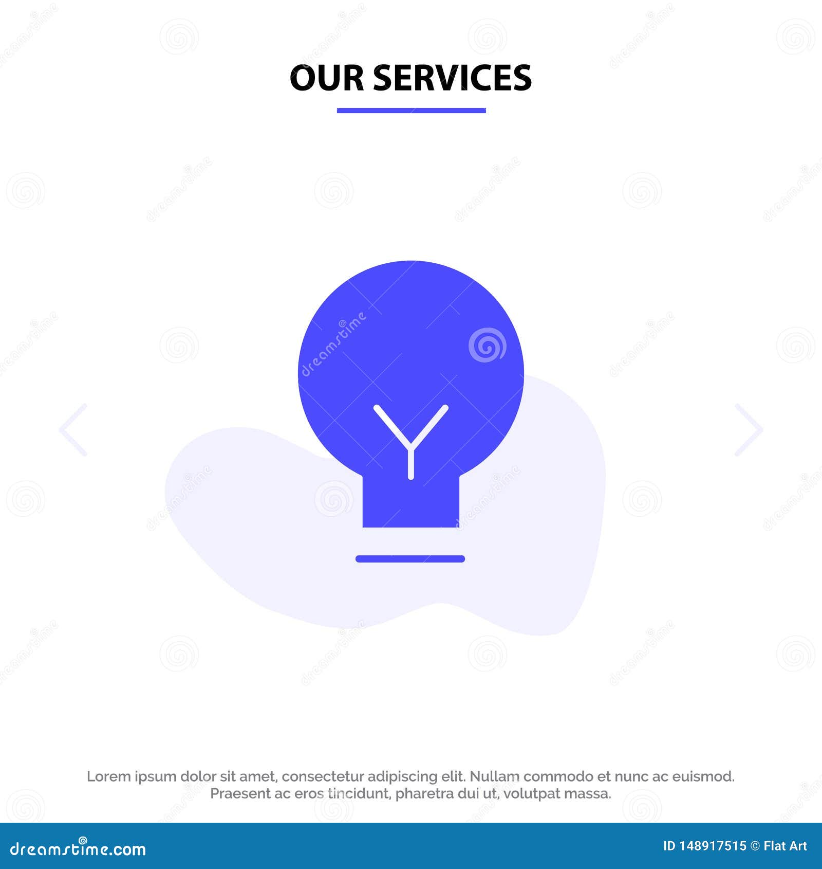 Our Services Light, Bulb, Basic, Ui Solid Glyph Icon Web Card Template ...
