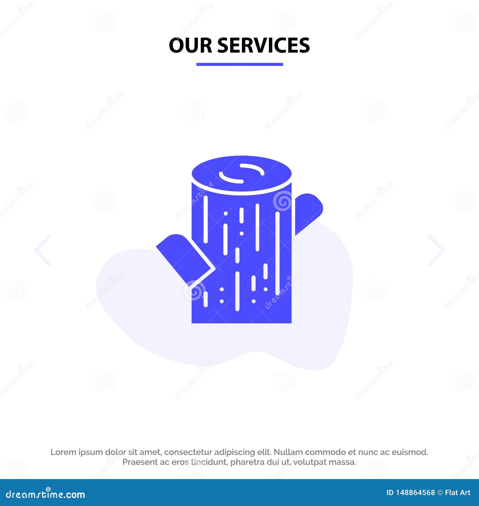 Our Services Log, Timber, Wood Solid Glyph Icon Web Card Template Stock ...