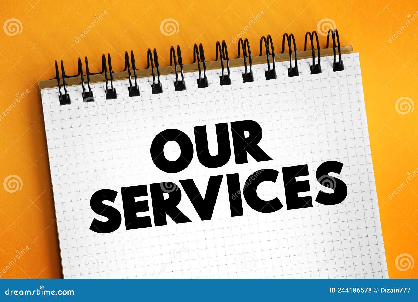 Our Services Text on Notepad, Concept Background Stock Photo - Image of ...