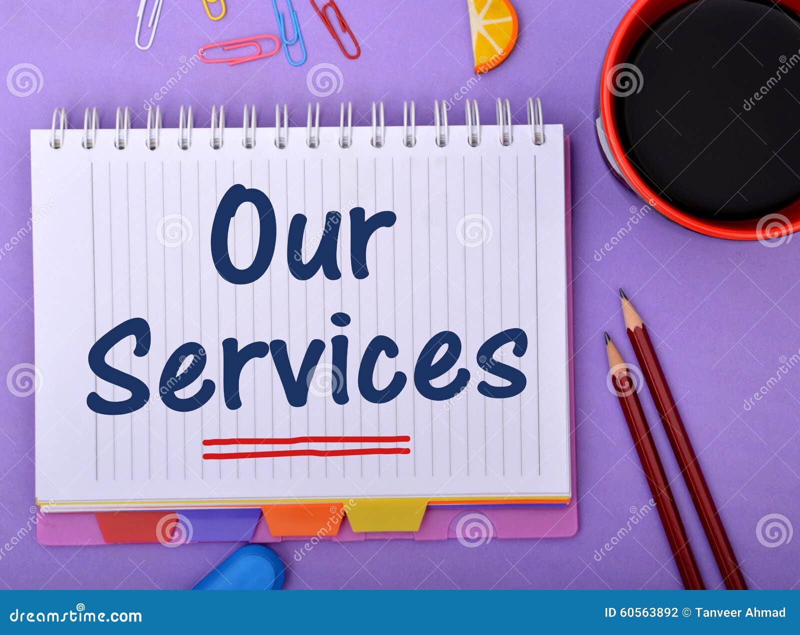 Our Services Web Button Style Wrritten on Notepad Stock Photo - Image ...