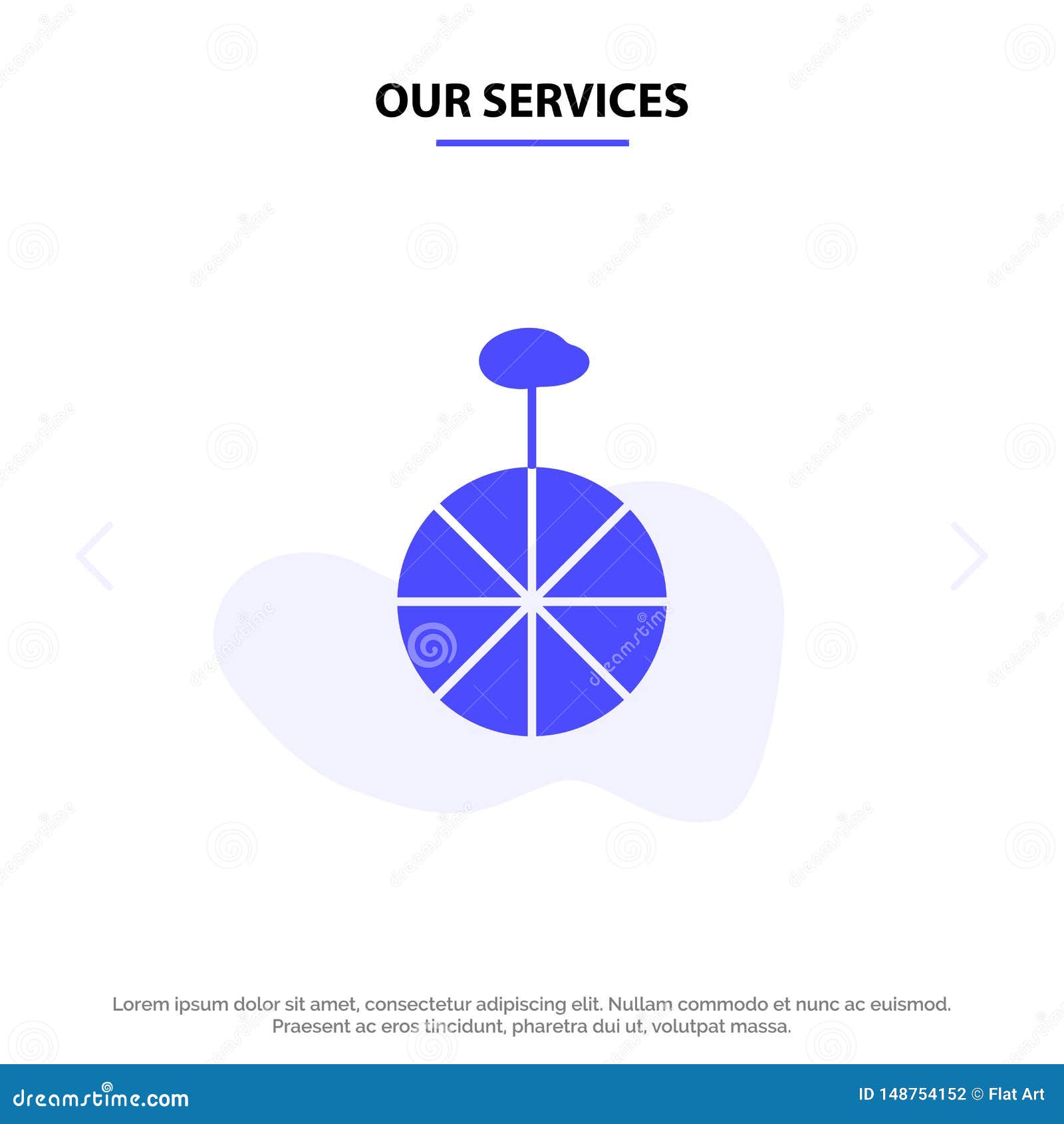 Our Services Wheel, Cycle, Circus Solid Glyph Icon Web Card Template ...