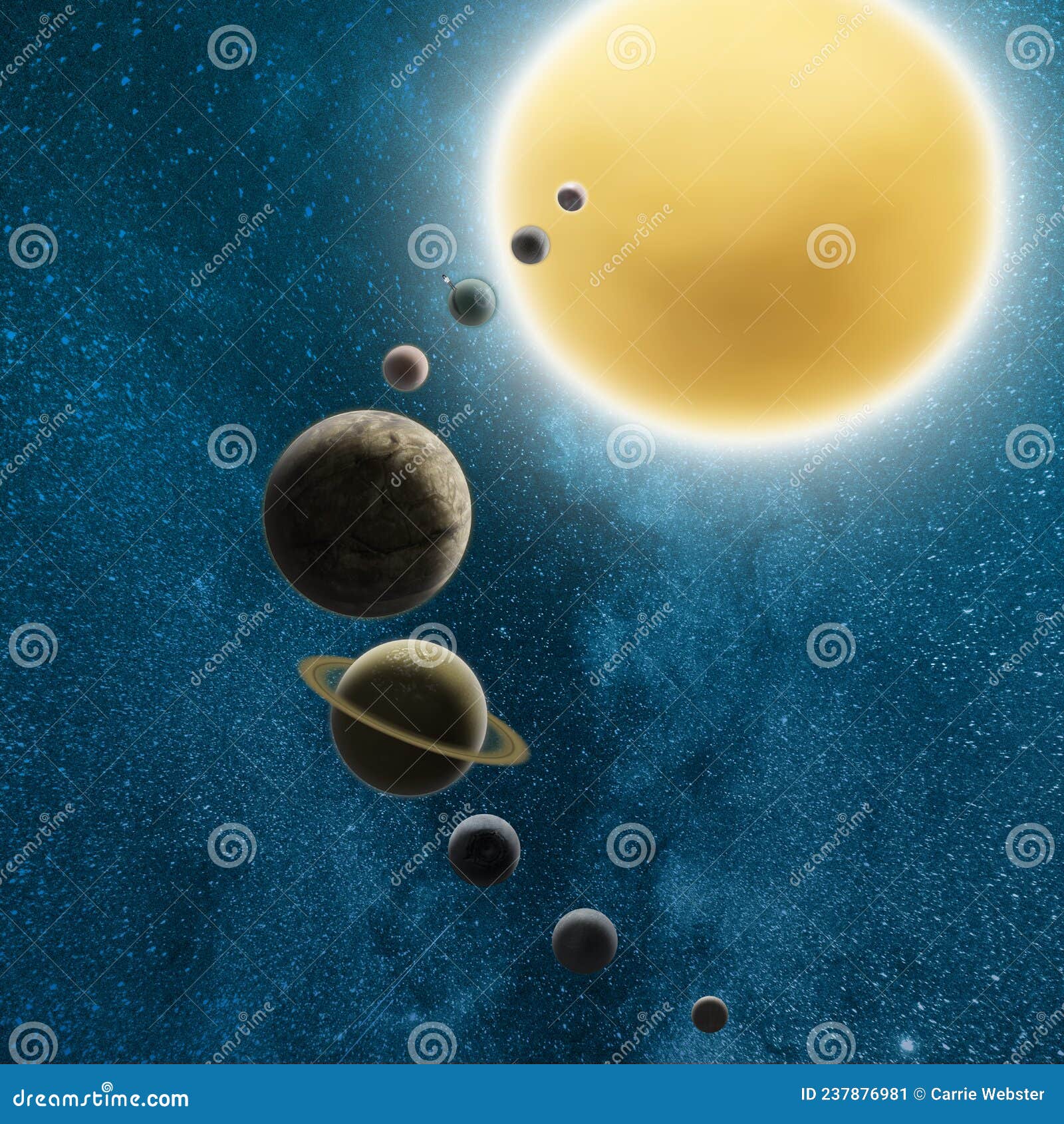 Our Solar System with the Sun Stock Illustration - Illustration of ...