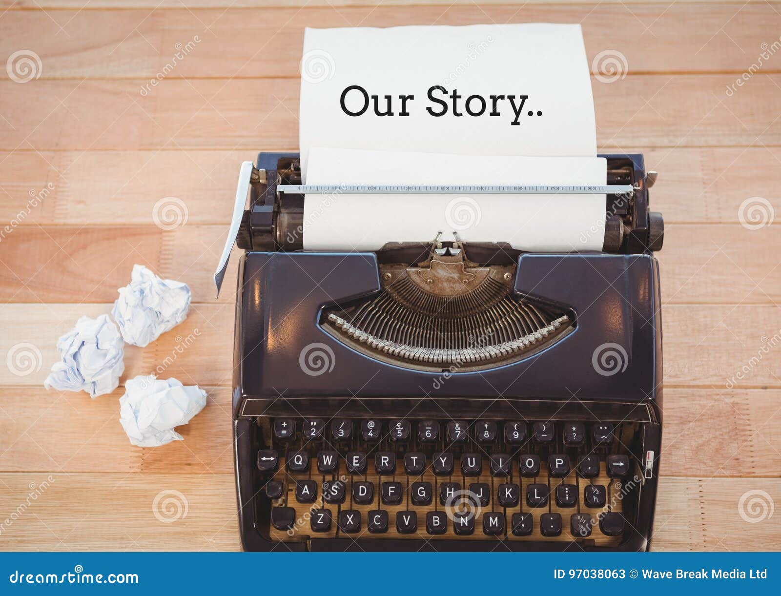 Our Story Text on Typewriter on Desk Stock Image - Image of crushed ...