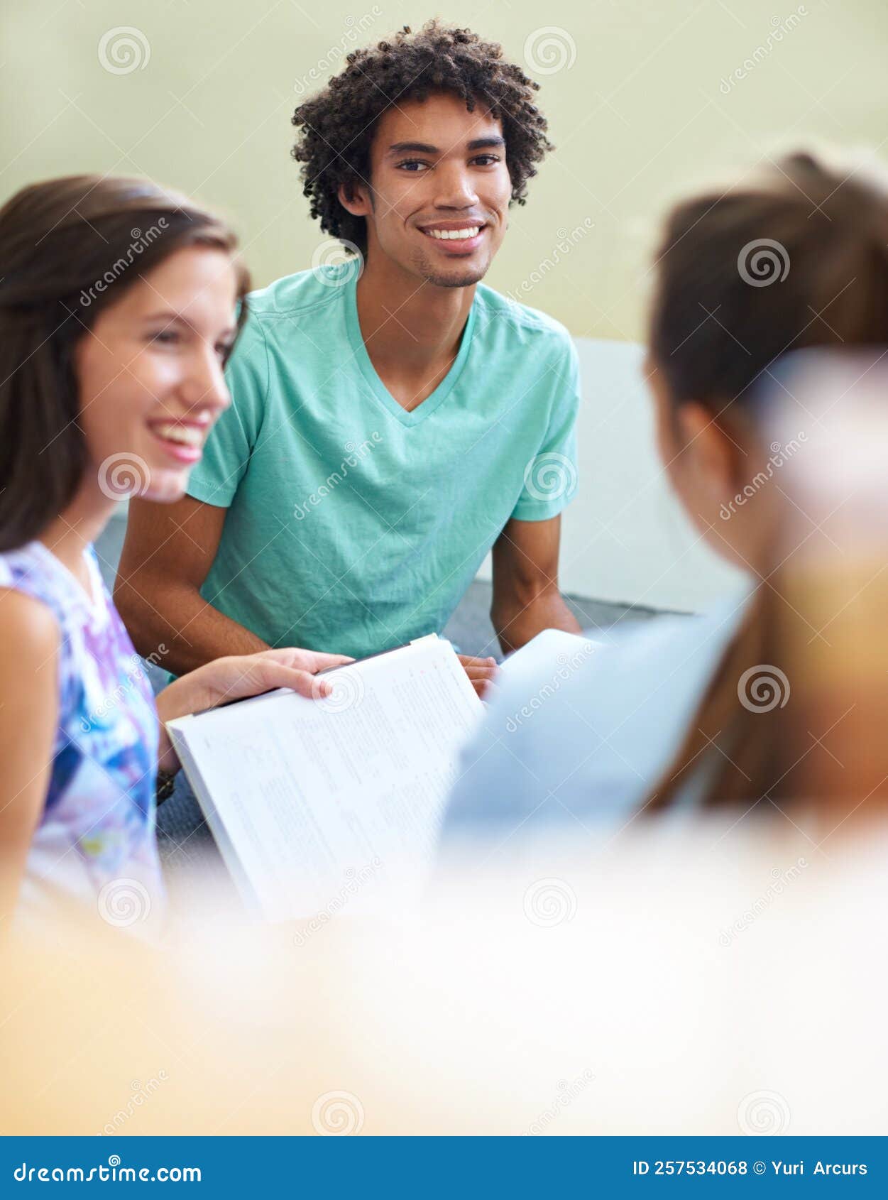 Our Study Group is the Best. Cropped View of College Students Studying ...