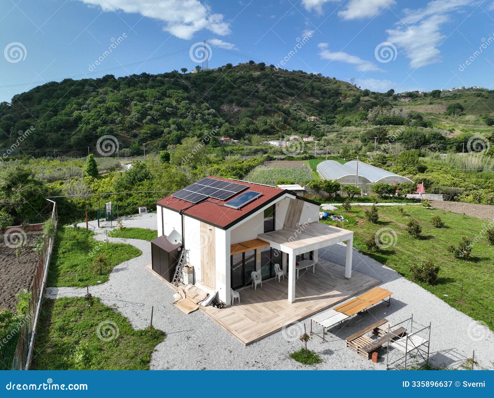 Solar Installation in Final Stages Stock Image - Image of storage ...