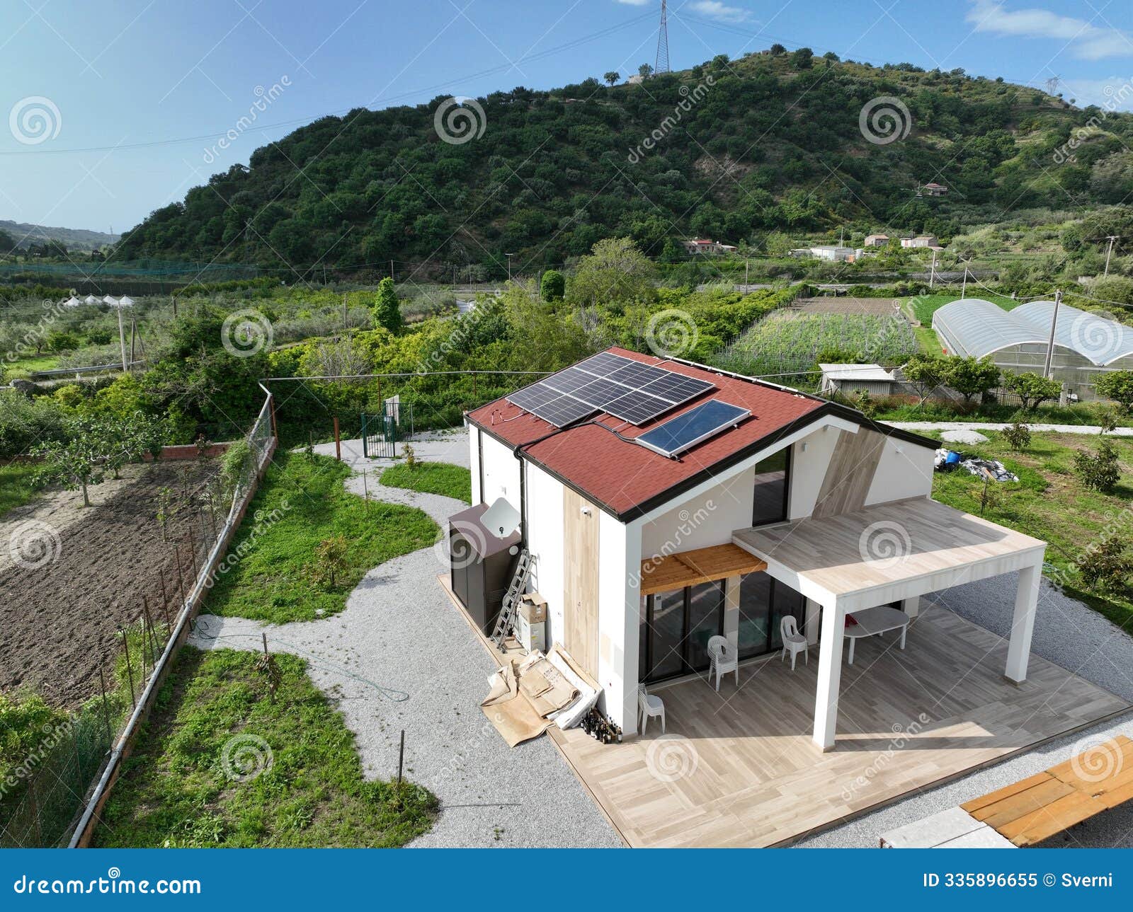 Solar Installation in Final Stages Stock Image - Image of renovation ...