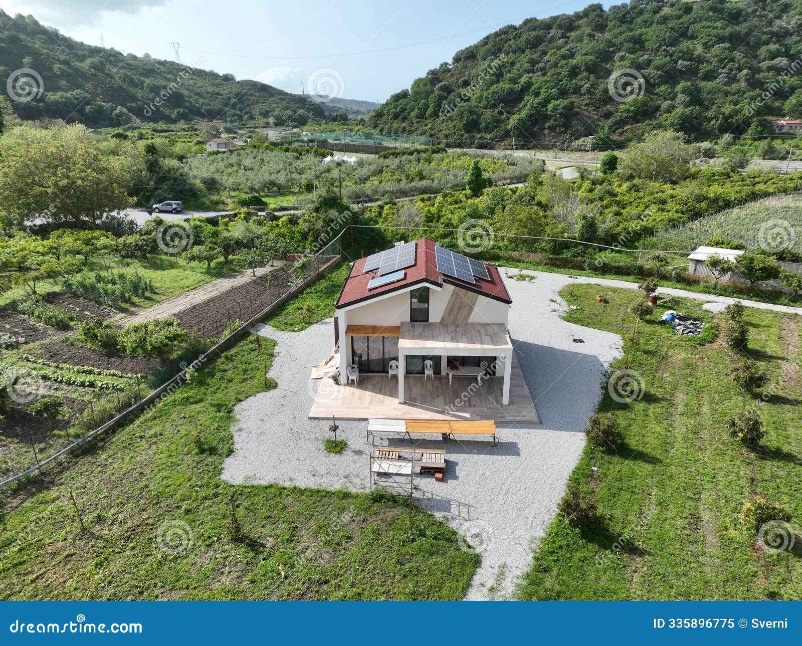 Solar Installation in Final Stages Stock Image - Image of green ...