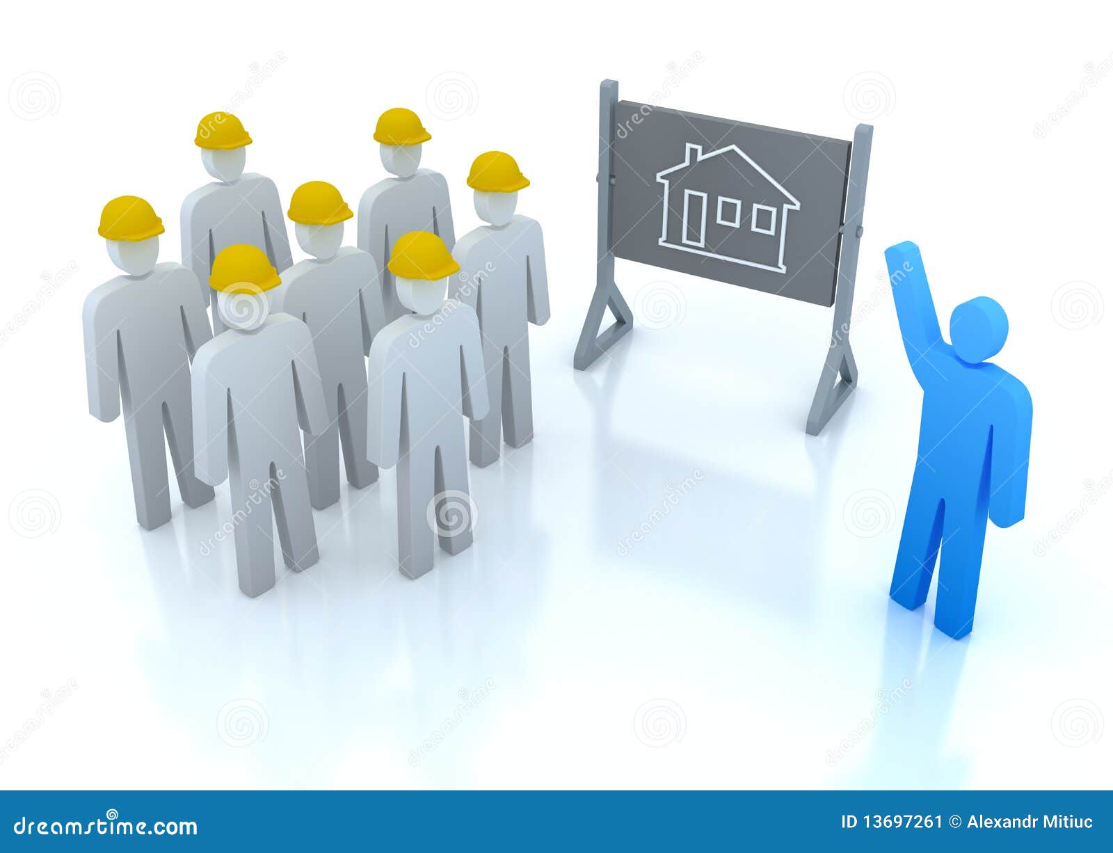 Our Team is Ready To Build the House Stock Illustration - Illustration ...