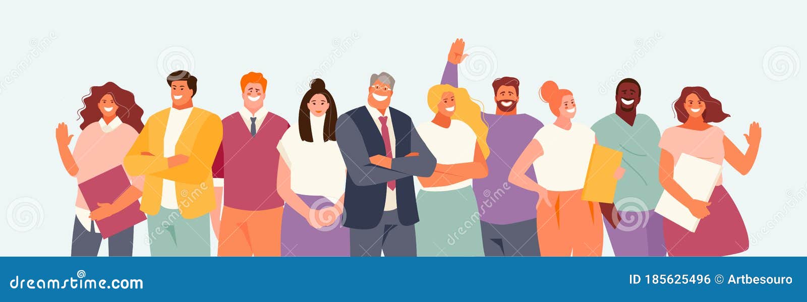 Our Team Smiling People Vector Stock Vector - Illustration of ...