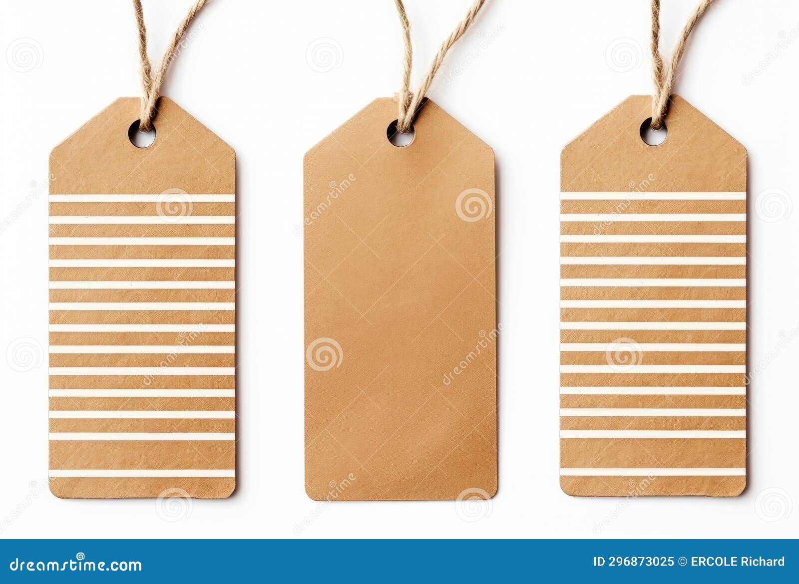 Three Brown Tags with String: Add a Unique Touch To Your Design Stock ...