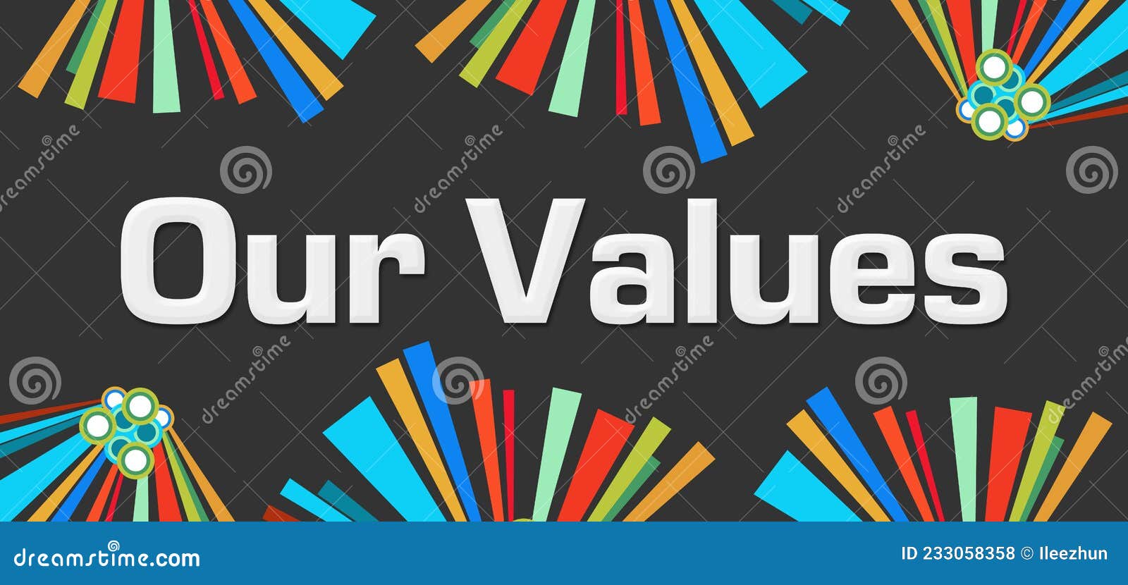 Our Values Dark Colorful Elements Stock Illustration - Illustration of ...
