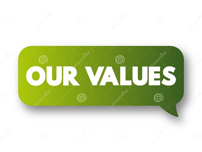 Our Values Text Message Bubble, Concept Background Stock Illustration ...