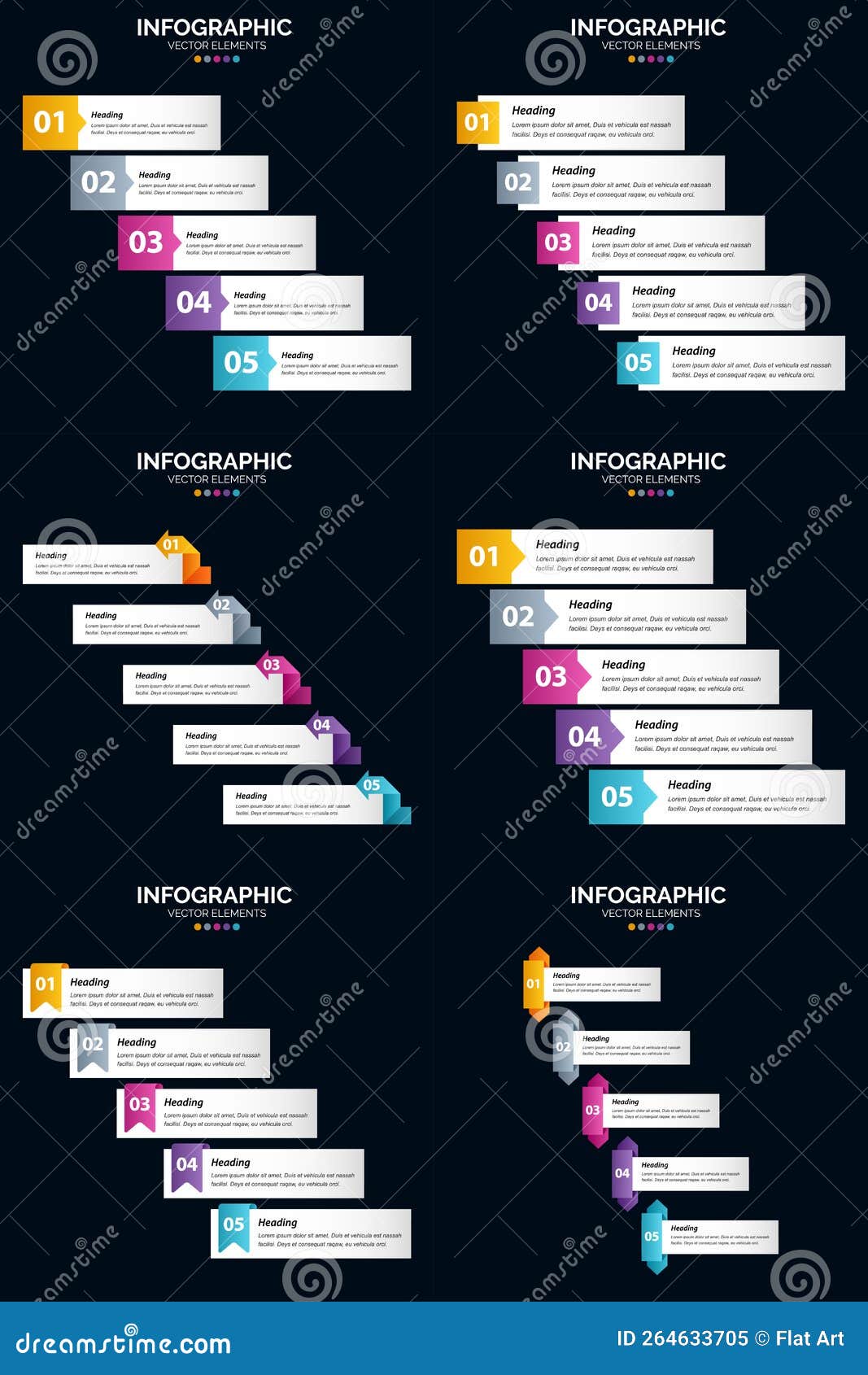 Our Vector 6 Infographics Pack Features Unique and Engaging Diagrams ...