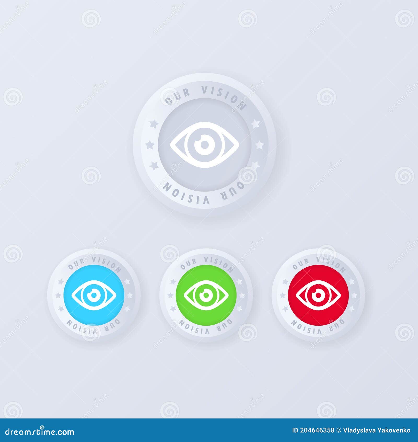 Our Vision Button in 3d Style. Vision Icon Set. Best Eye Logo ...