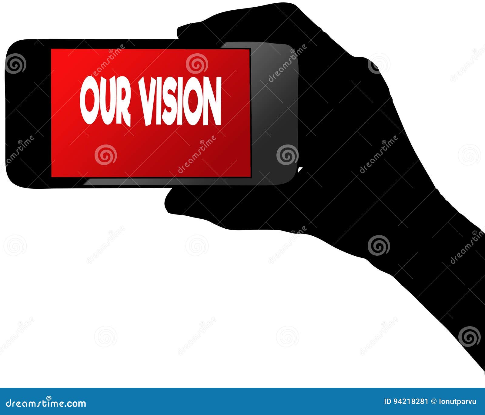 OUR VISION on Red Smartphone Screen. Stock Illustration - Illustration ...