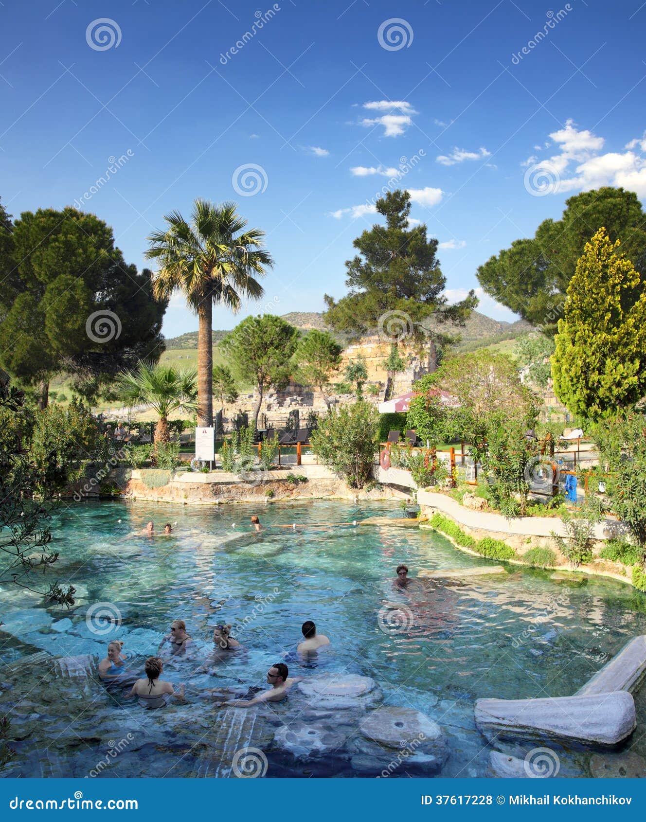 Ourists Bathing in Ancient Pool in Turkey Editorial Stock Photo - Image ...