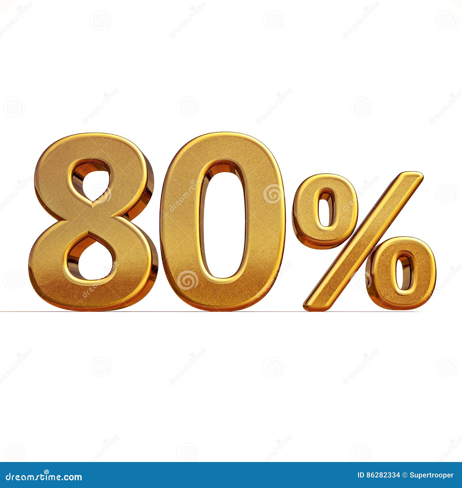 Ouro 3d Sinal De Um Disconto De 80 Oitenta Por Cento Foto de Stock ...