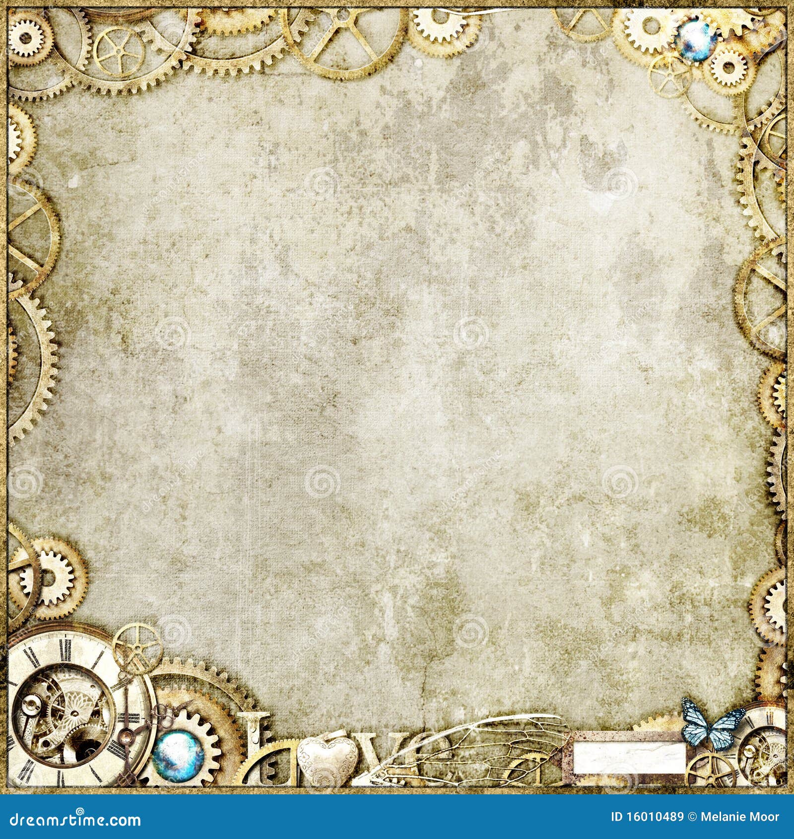 Ouro de Steampunk imagem de stock. Imagem de borboleta - 16010489