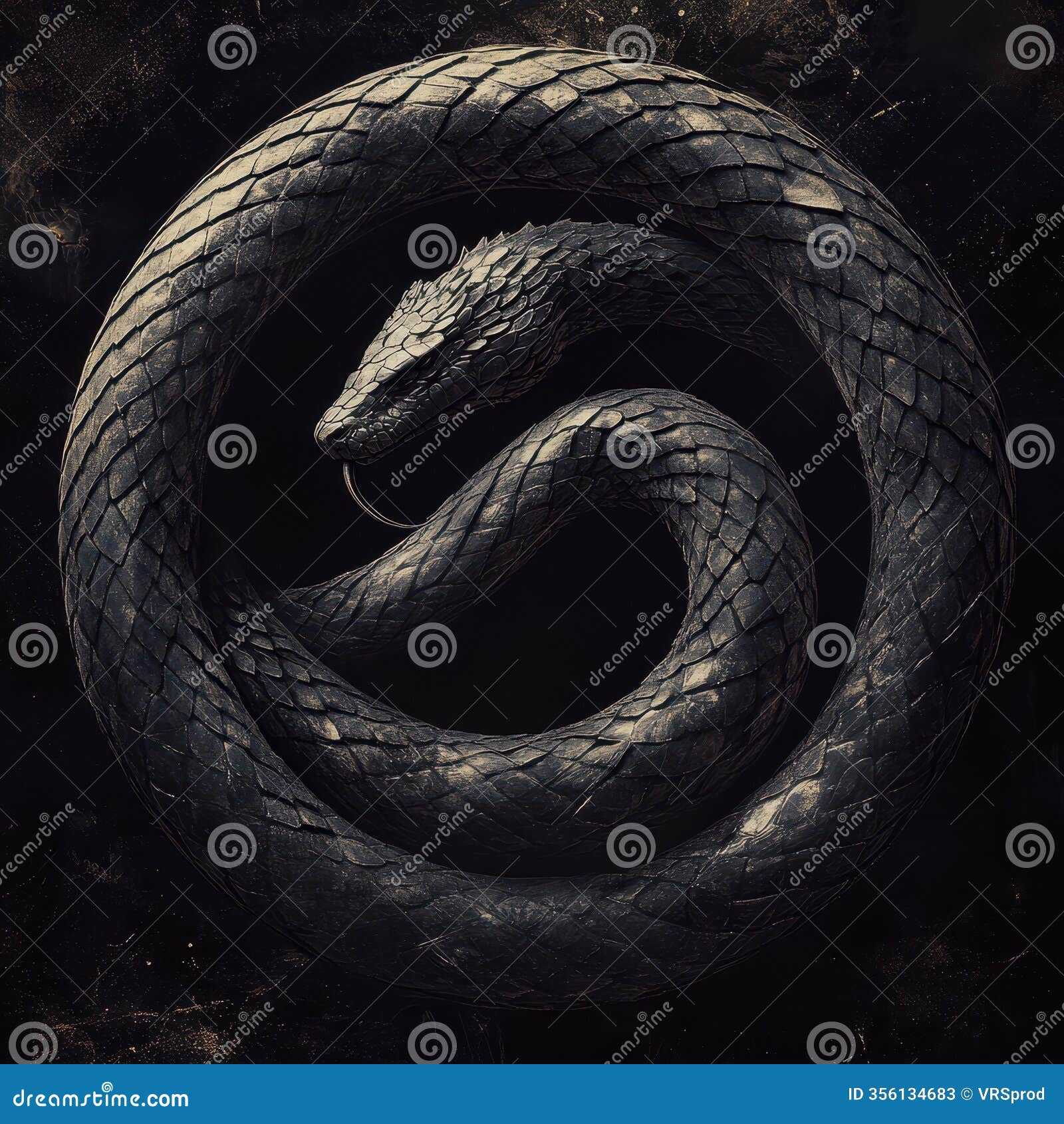 Ouroboros-style Snake in Circular Pattern Stock Image - Image of ...