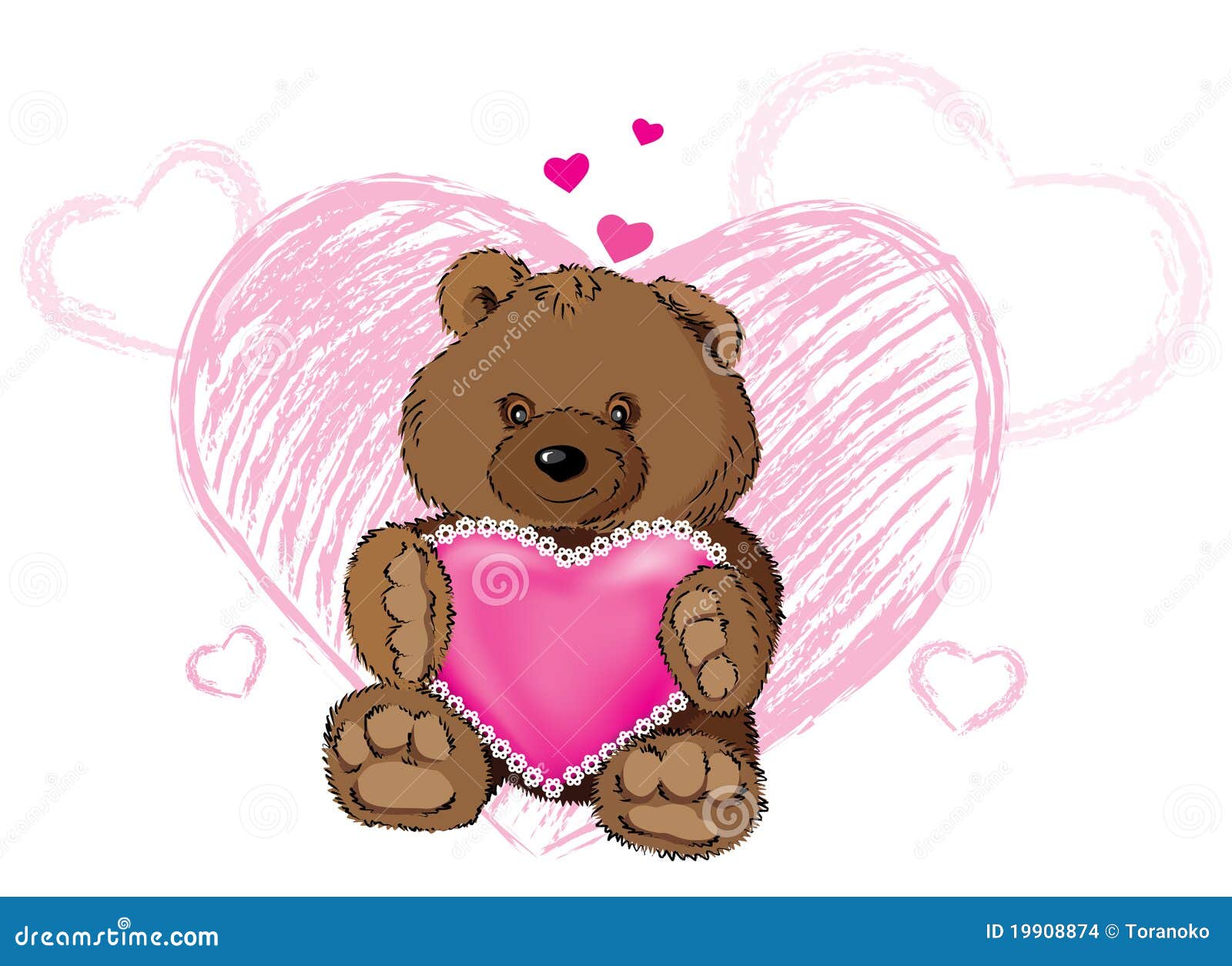 Ours De Nounours Avec Le Coeur Illustration de Vecteur - Illustration ...