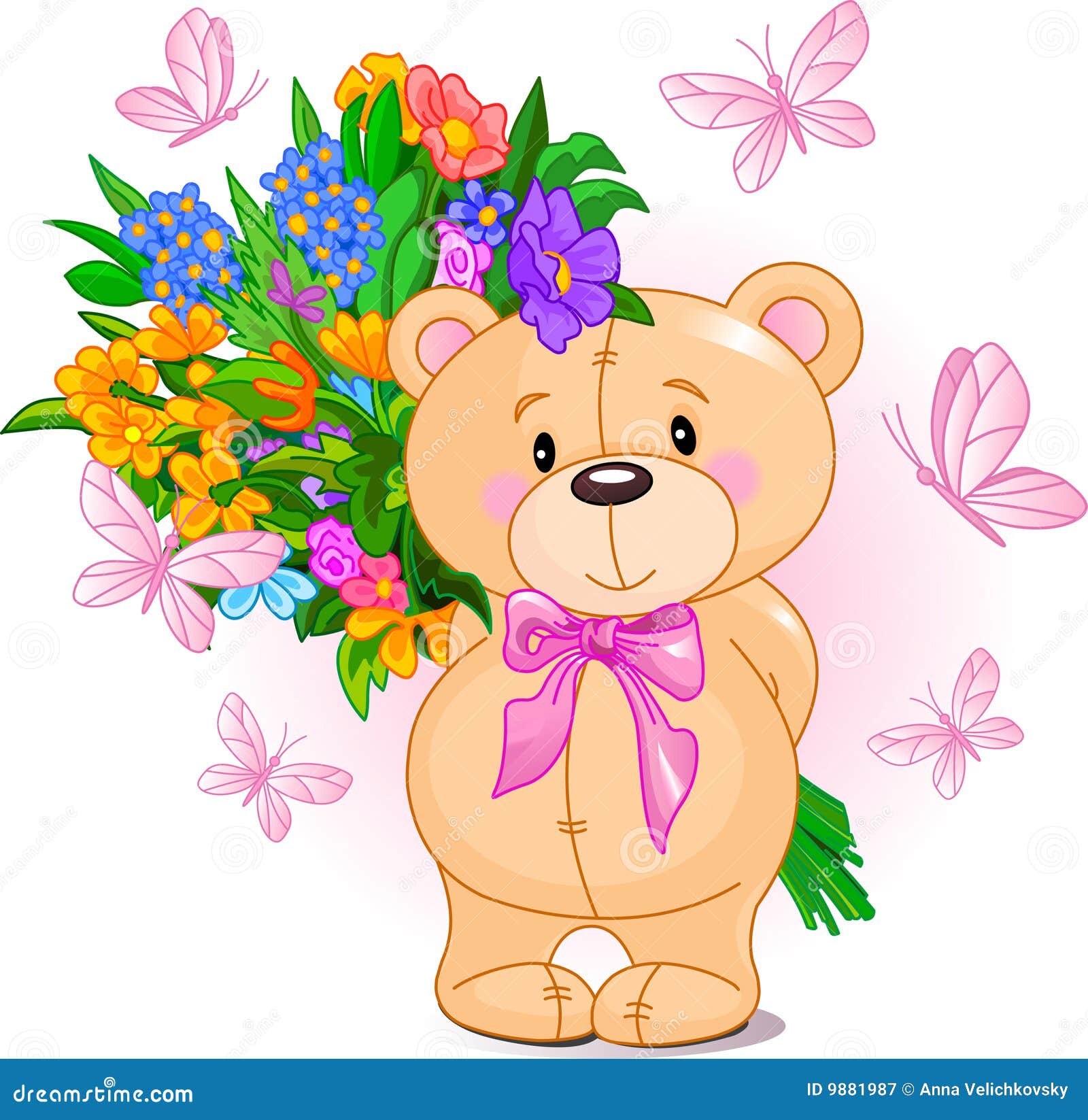 Ours de nounours rose illustration de vecteur. Illustration du animal ...