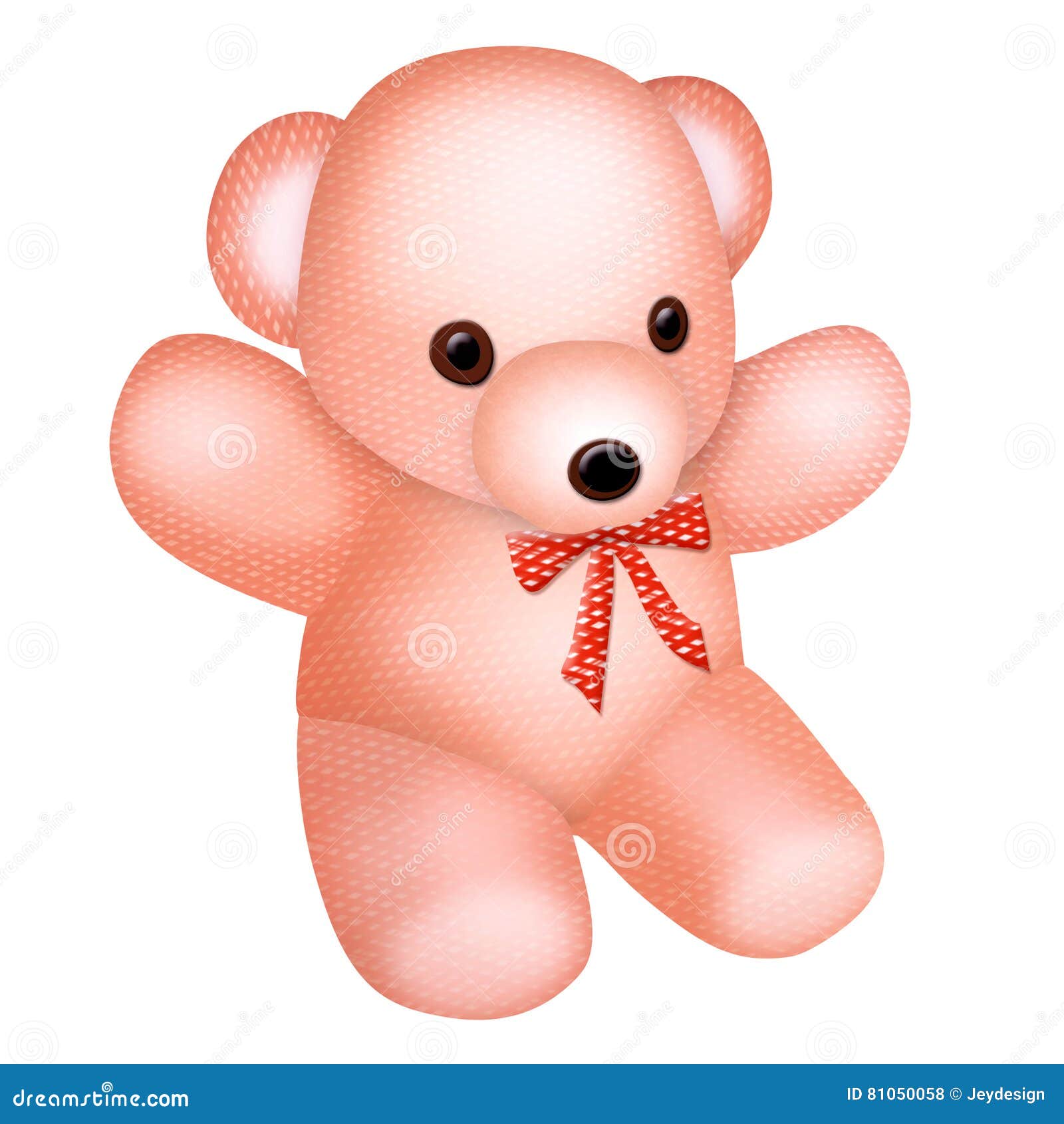 Ours De Nounours Rose Avec Un Arc, Illustration Illustration Stock ...