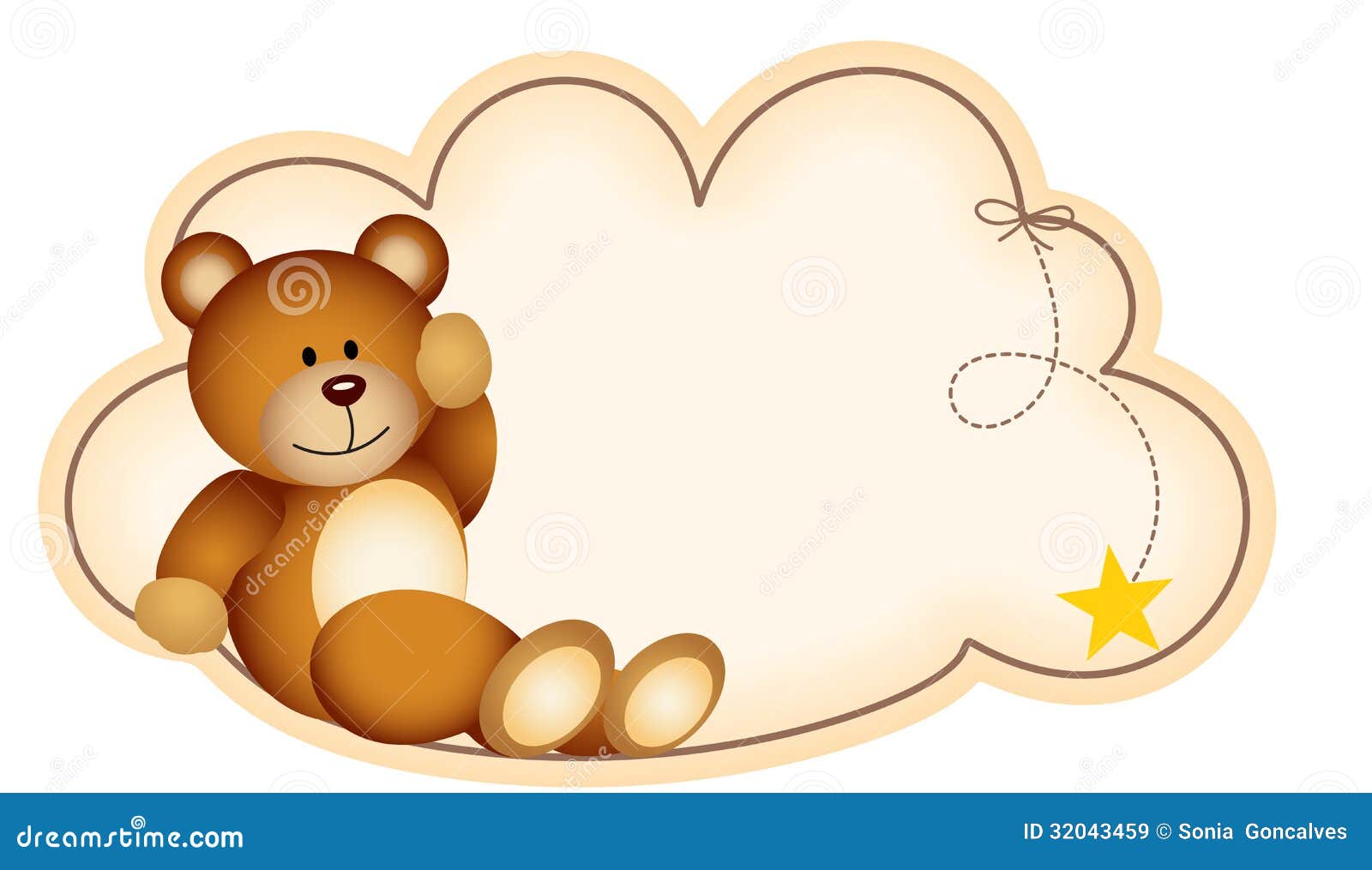 Ours De Nounours Se Trouvant Sur Le Nuage Illustration de Vecteur ...