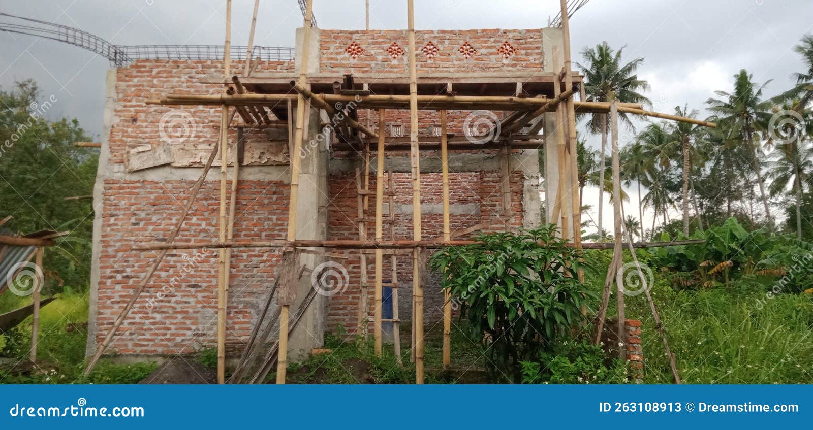 Ouse Construction in the Village Stock Image - Image of home, house ...