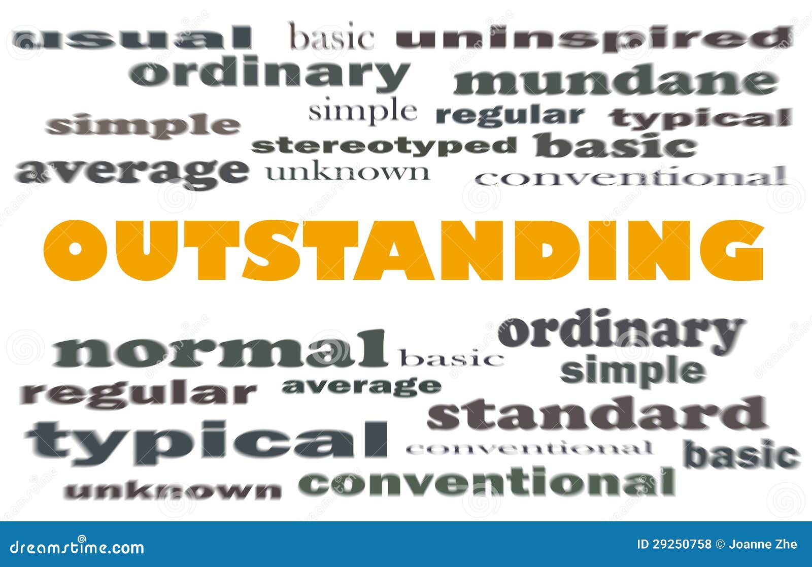 Oustanding Word Cloud Concept Stock Illustration - Illustration of ...