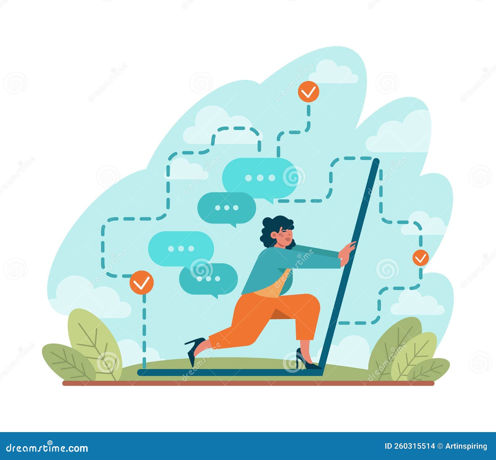 Out of the Box Concept. Breakthrough a Barrier, Problem Solution Stock ...